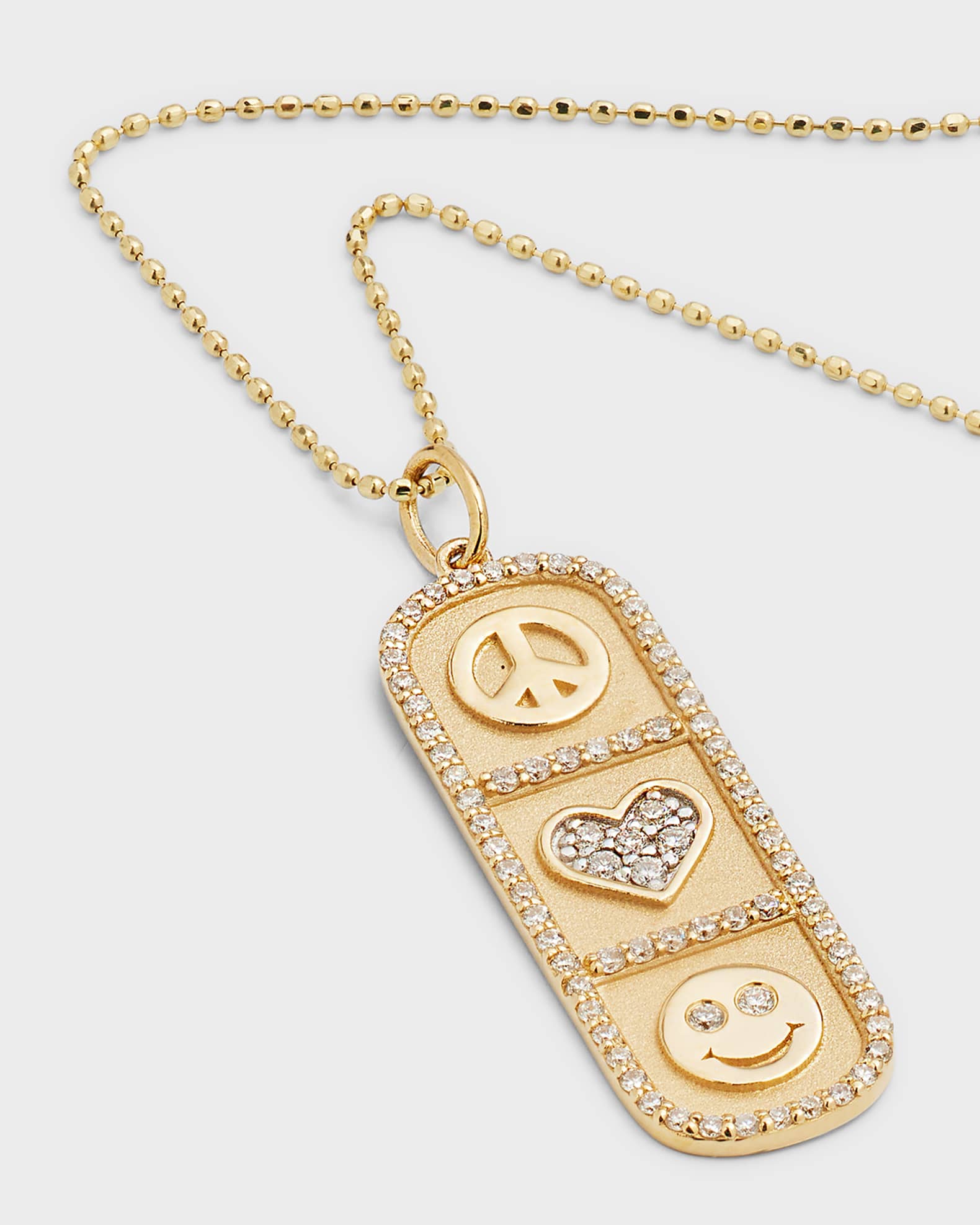 Sydney Evan 14k Yellow Gold Cartouche Tag Necklace with Diamonds ...