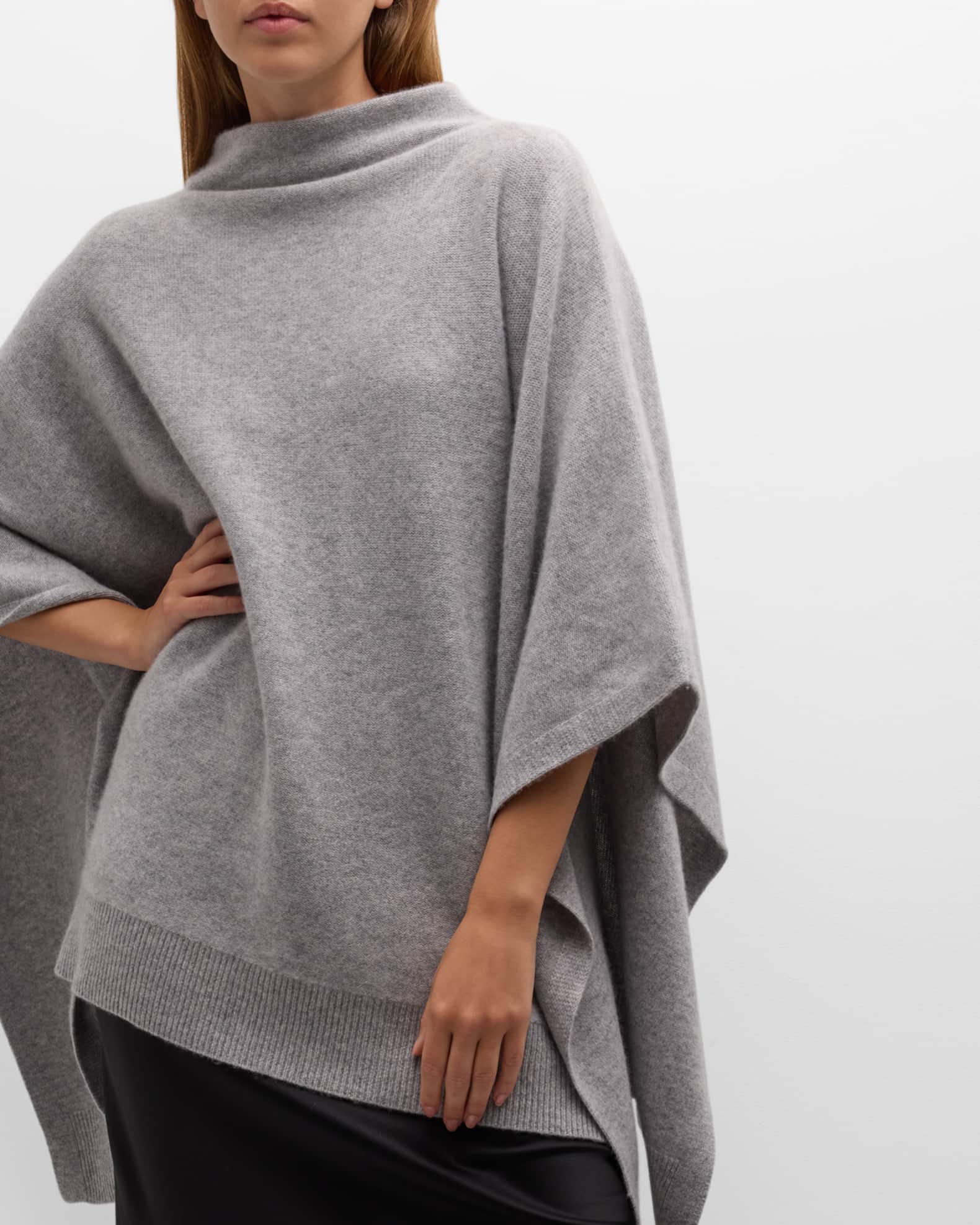 Vince Funnel Neck Knit Cashmere Poncho | Neiman Marcus