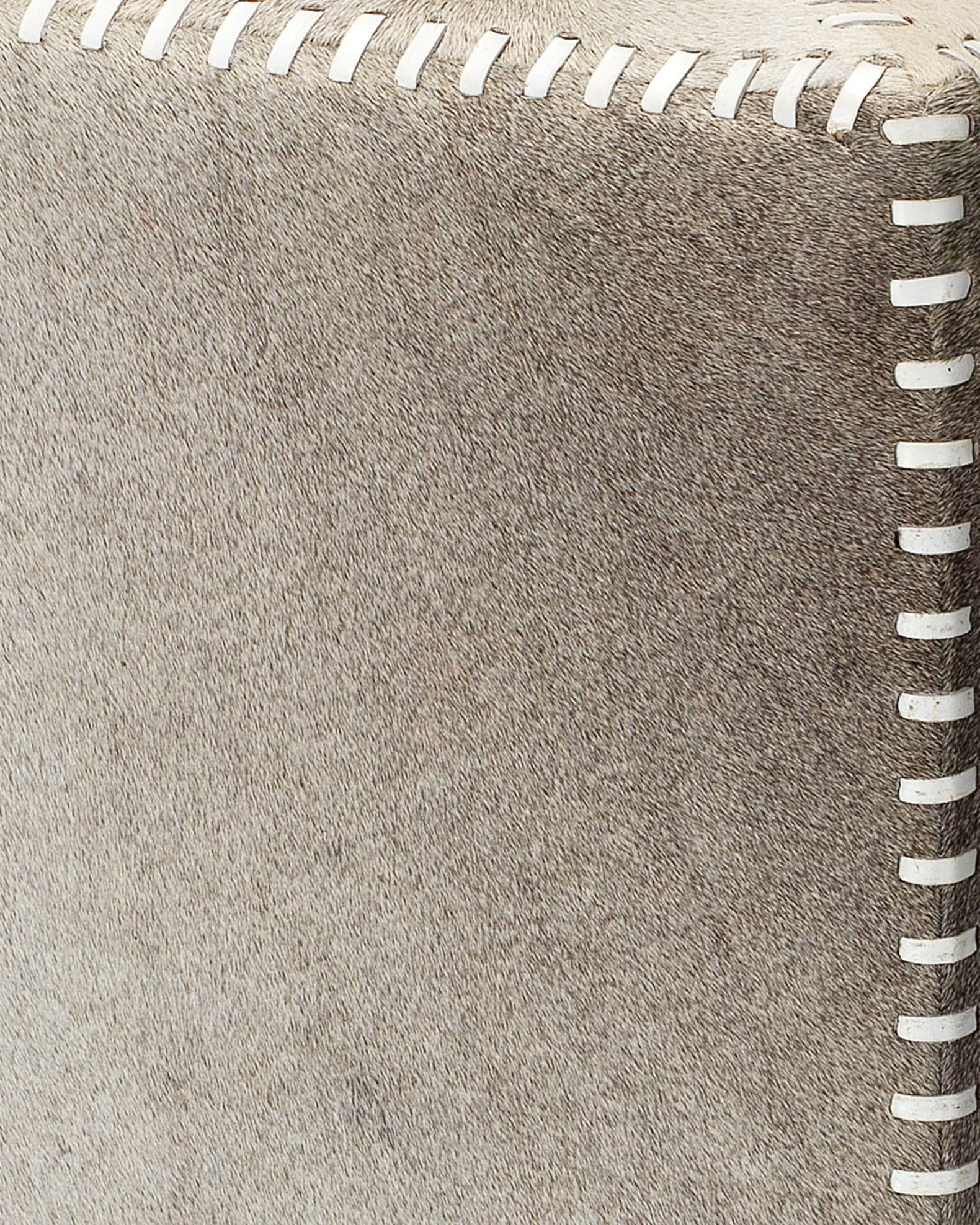 Jamie Young Hobson Grey Hide Ottoman | Neiman Marcus