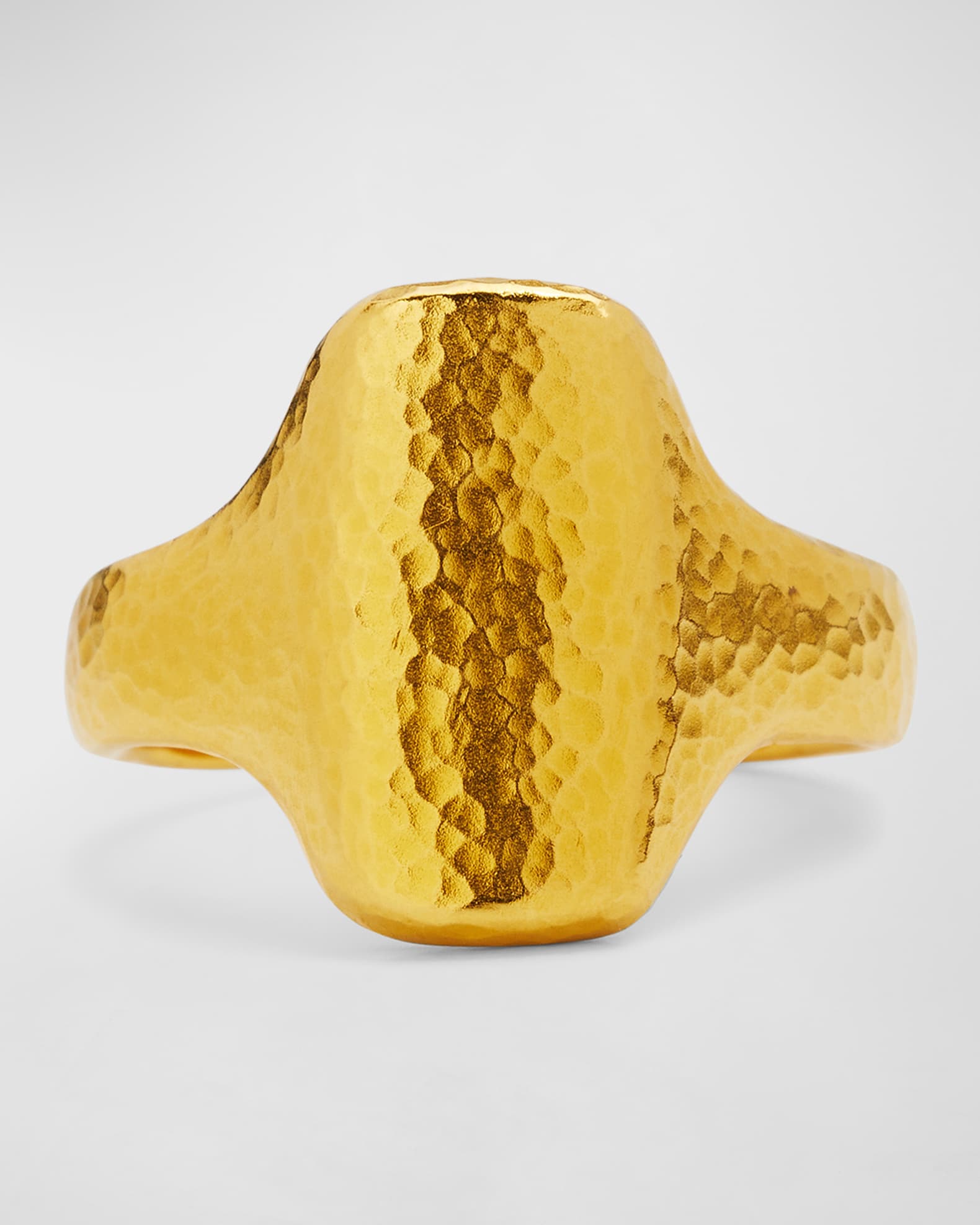 Gurhan Men's Hammered 22K Yellow Gold Signet Ring | Neiman Marcus