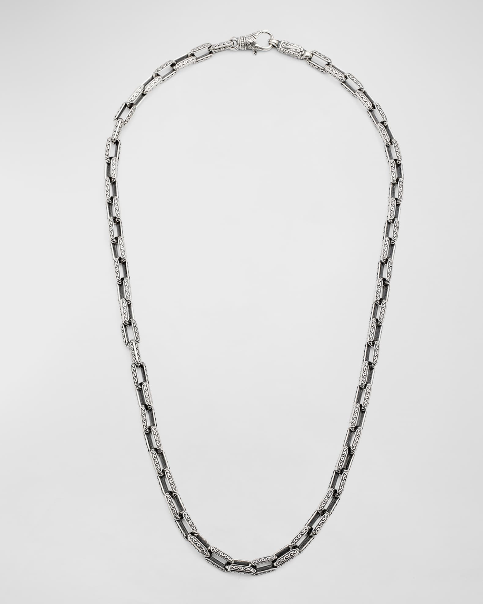 Konstantino Men's Sterling Silver Rectangle Link Chain Necklace ...