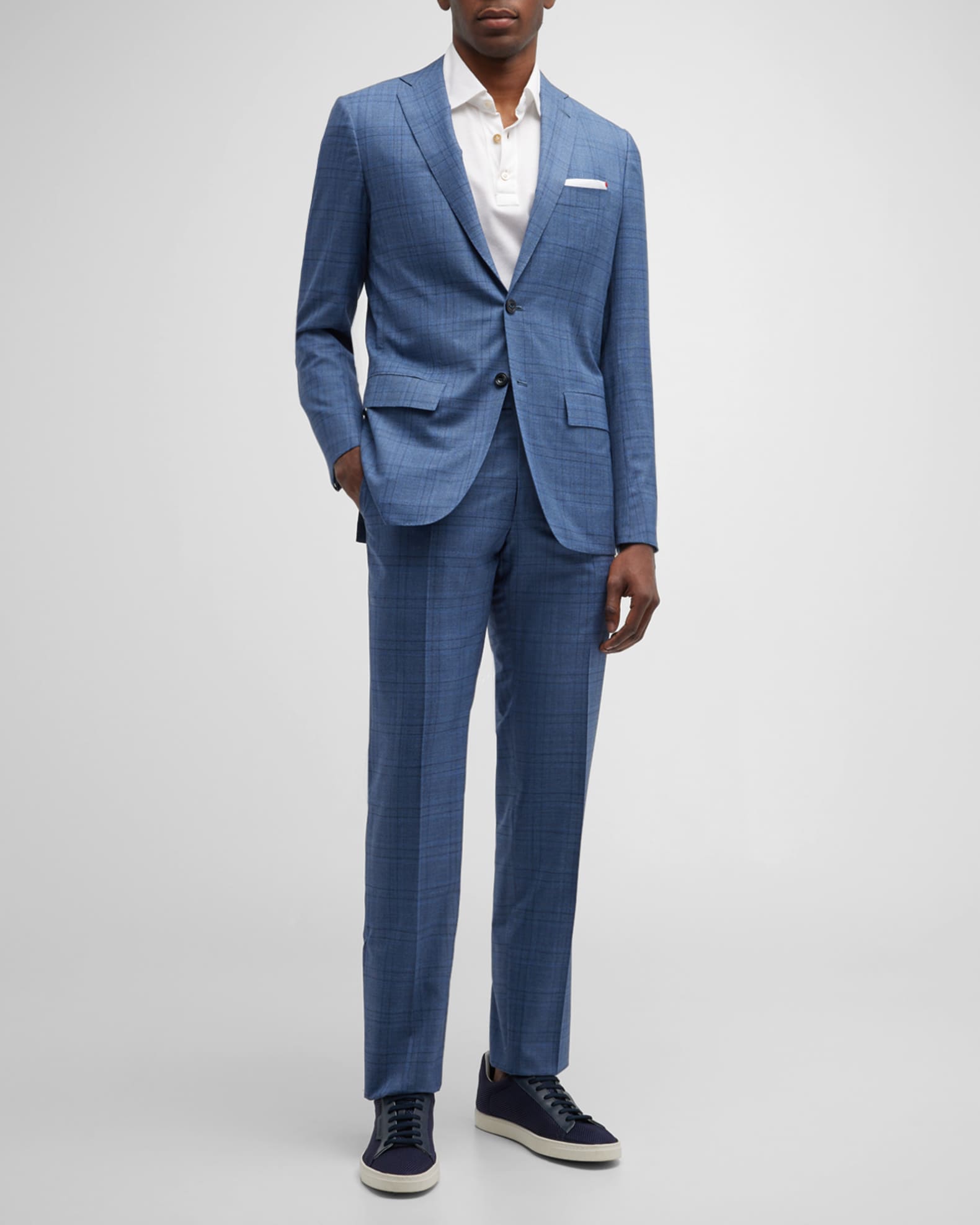 Kiton Men's Plaid Wool Suit | Neiman Marcus