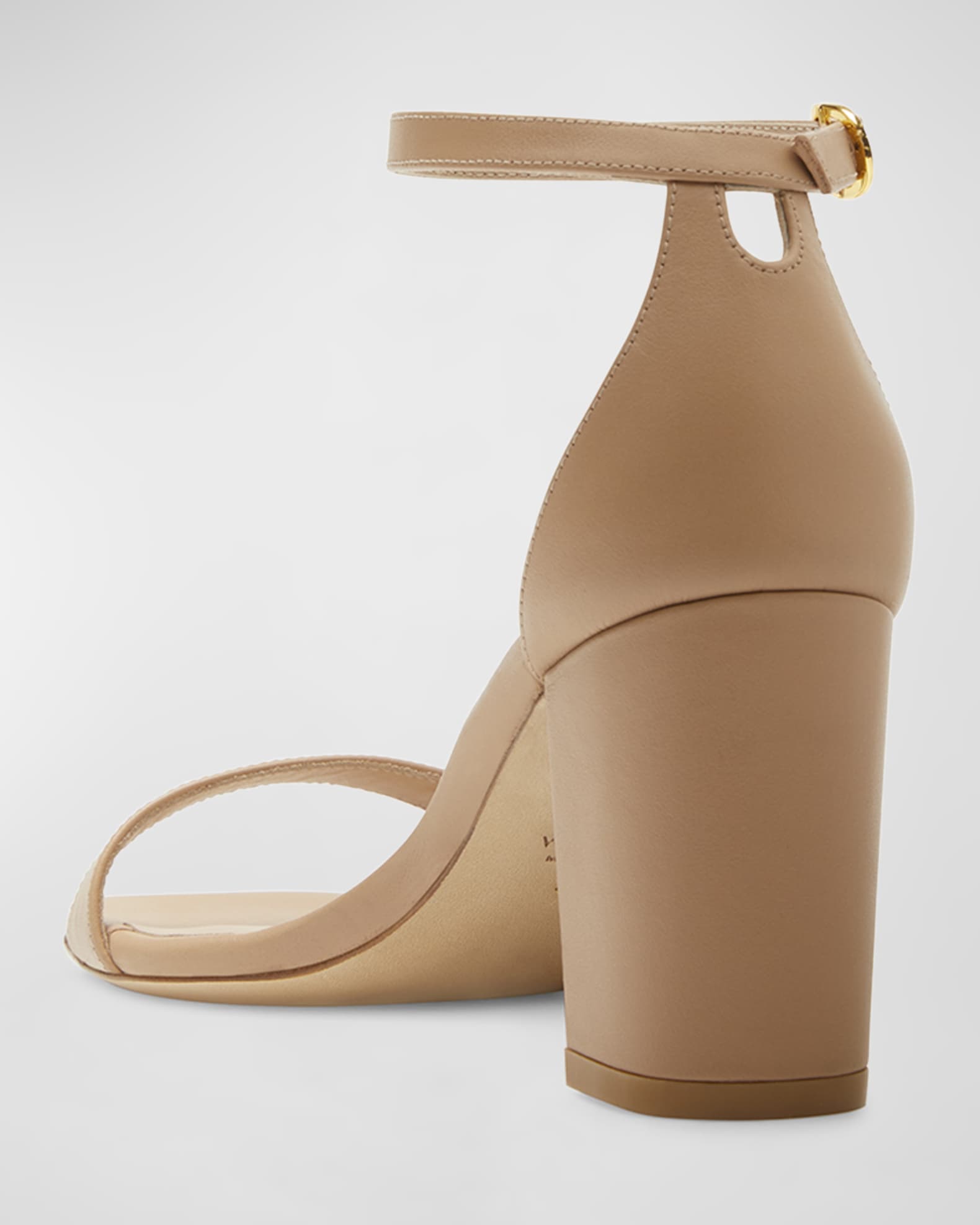 Stuart Weitzman Nudistcurve Leather Ankle-Strap Sandals | Neiman Marcus