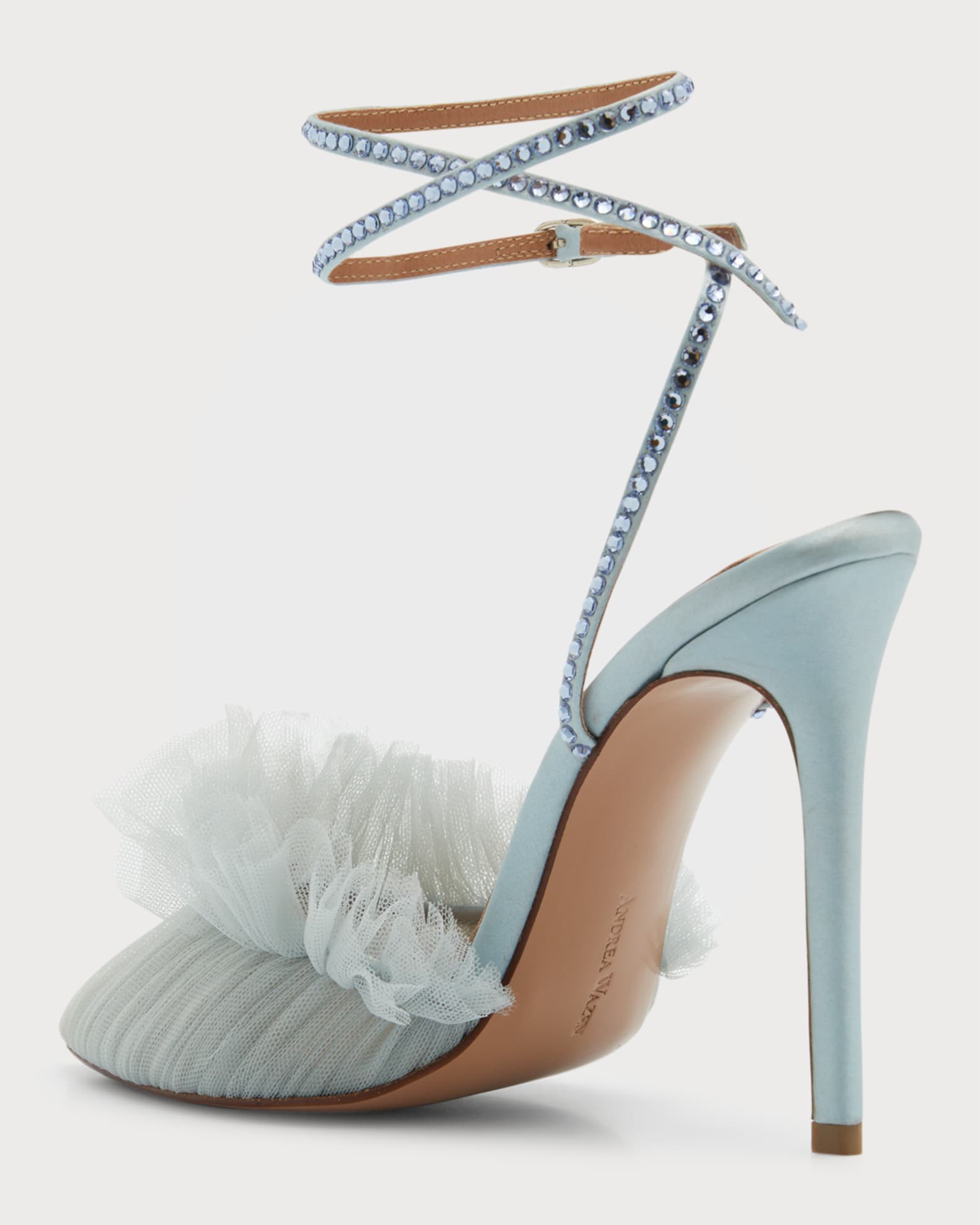 Andrea Wazen Franca Double Glitz Ankle-Strap Pumps | Neiman Marcus