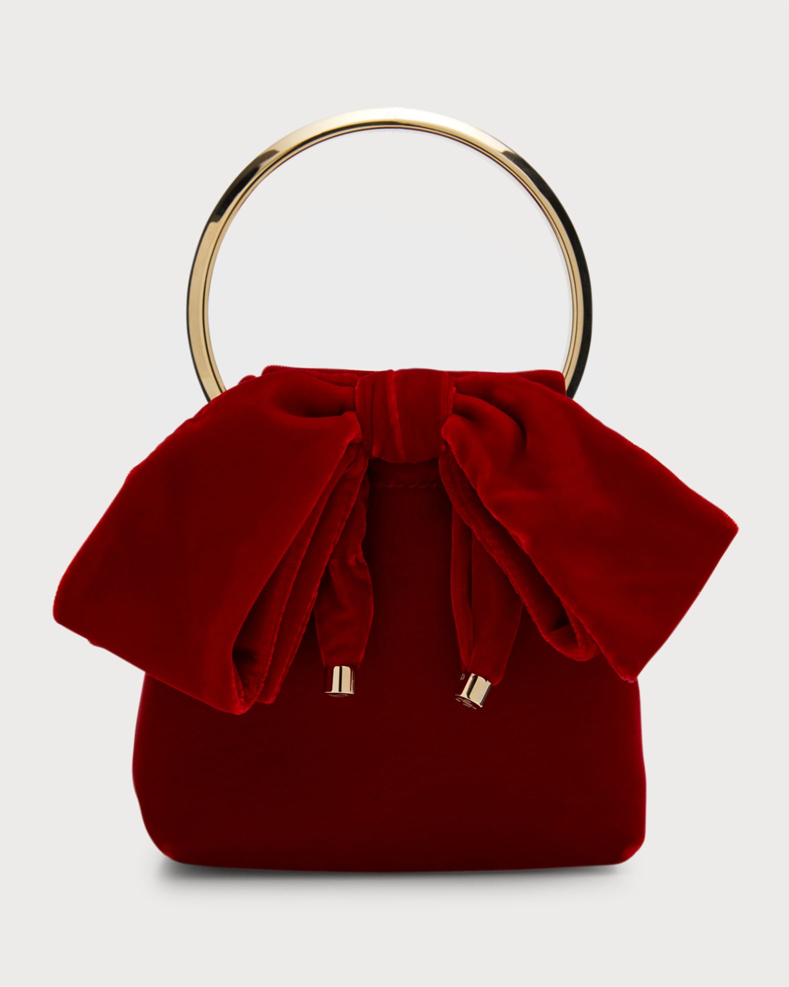 Jimmy Choo Bon Bon Bow Velvet Top-Handle Bag | Neiman Marcus