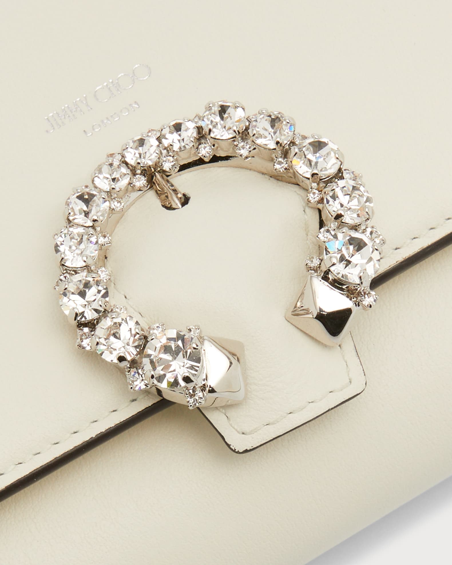 Jimmy Choo Buckle Lambskin Wallet with Chain | Neiman Marcus