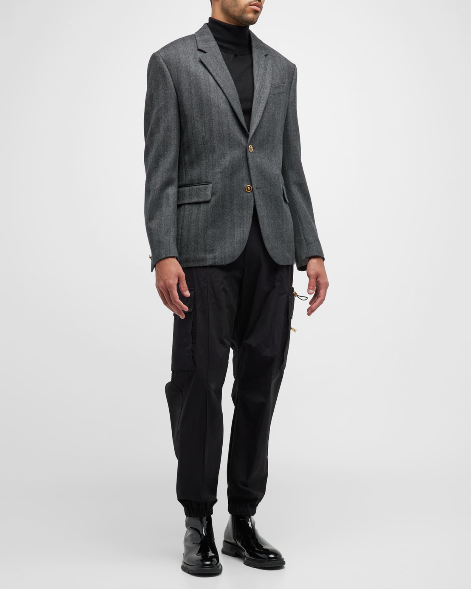 Versace Men's Herringbone Wool Blazer | Neiman Marcus