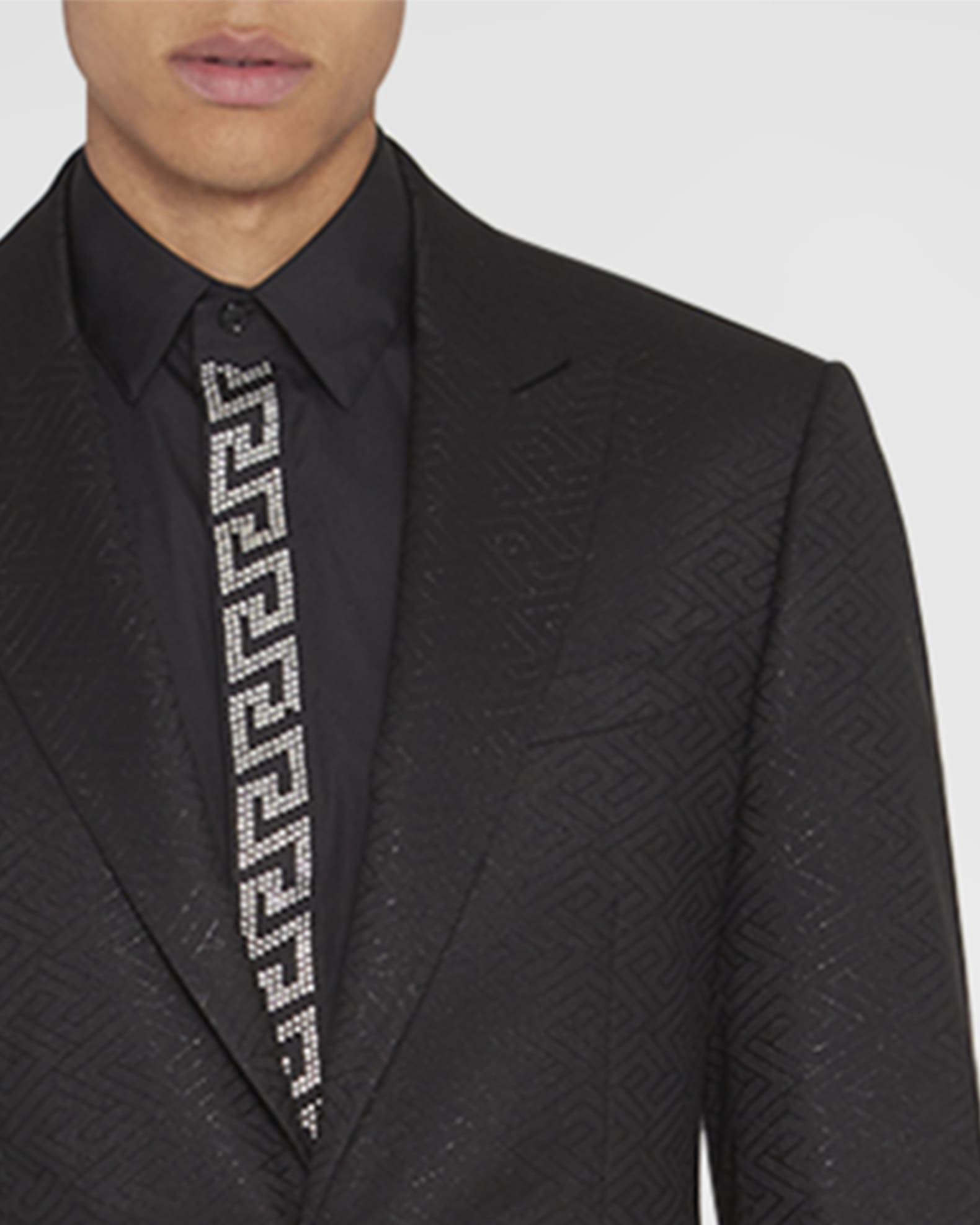Versace Men's Lurex Greca Monogram Tuxedo Jacket | Neiman Marcus
