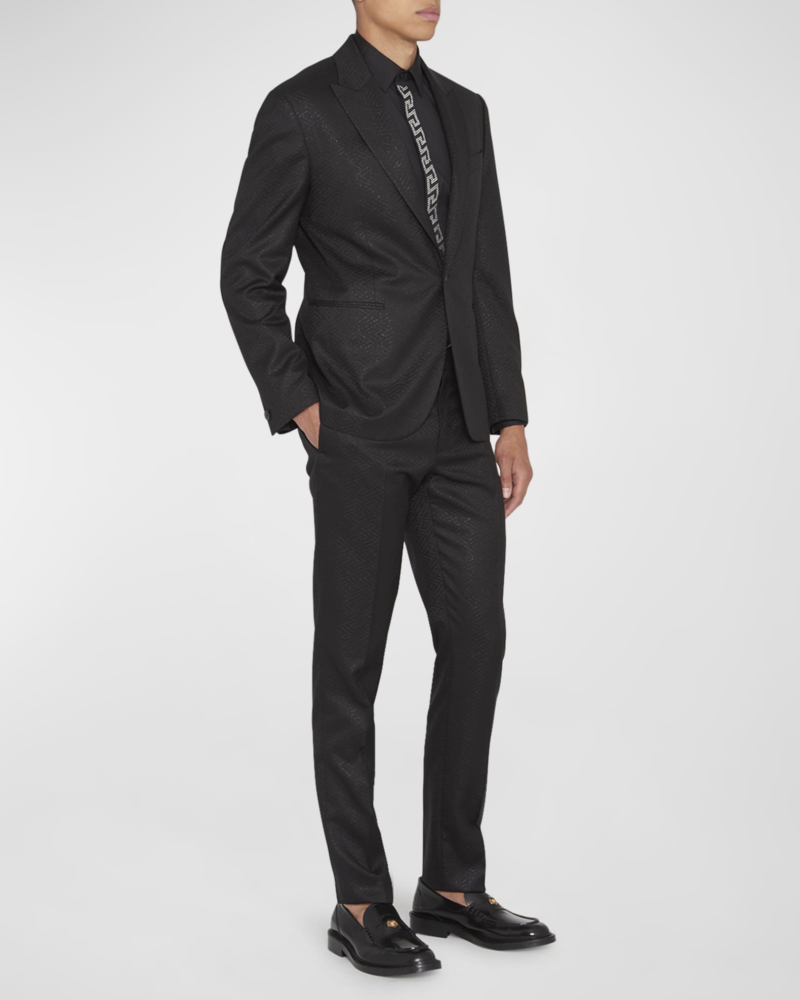 Versace Men's Lurex Greca Monogram Tuxedo Jacket | Neiman Marcus
