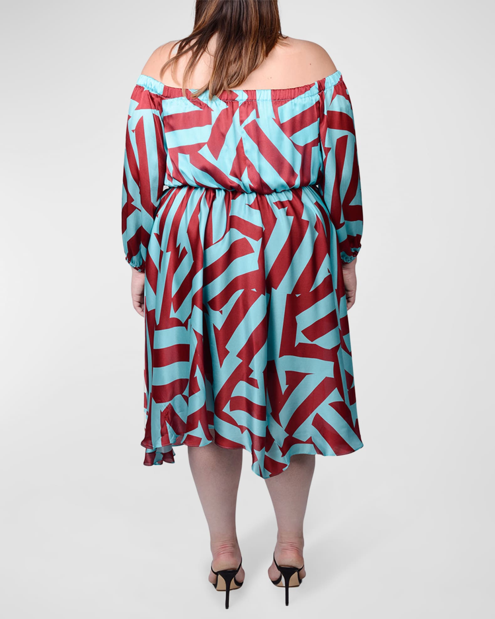 Mayes Nyc Plus Size Edwina Printed Off Shoulder Dress Neiman Marcus