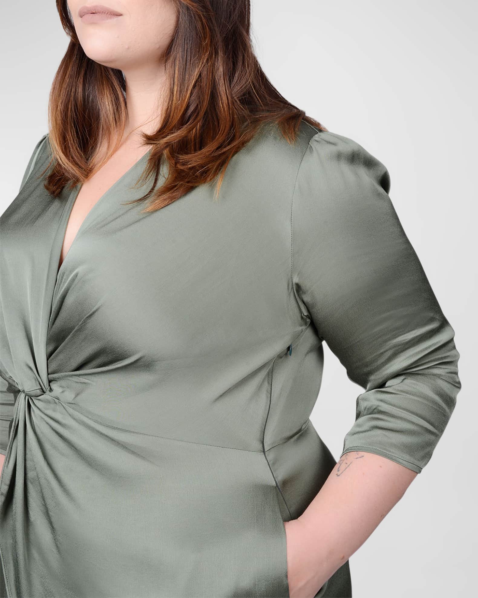 Mayes Nyc Plus Size Elvie Front Twist Midi Dress Neiman Marcus