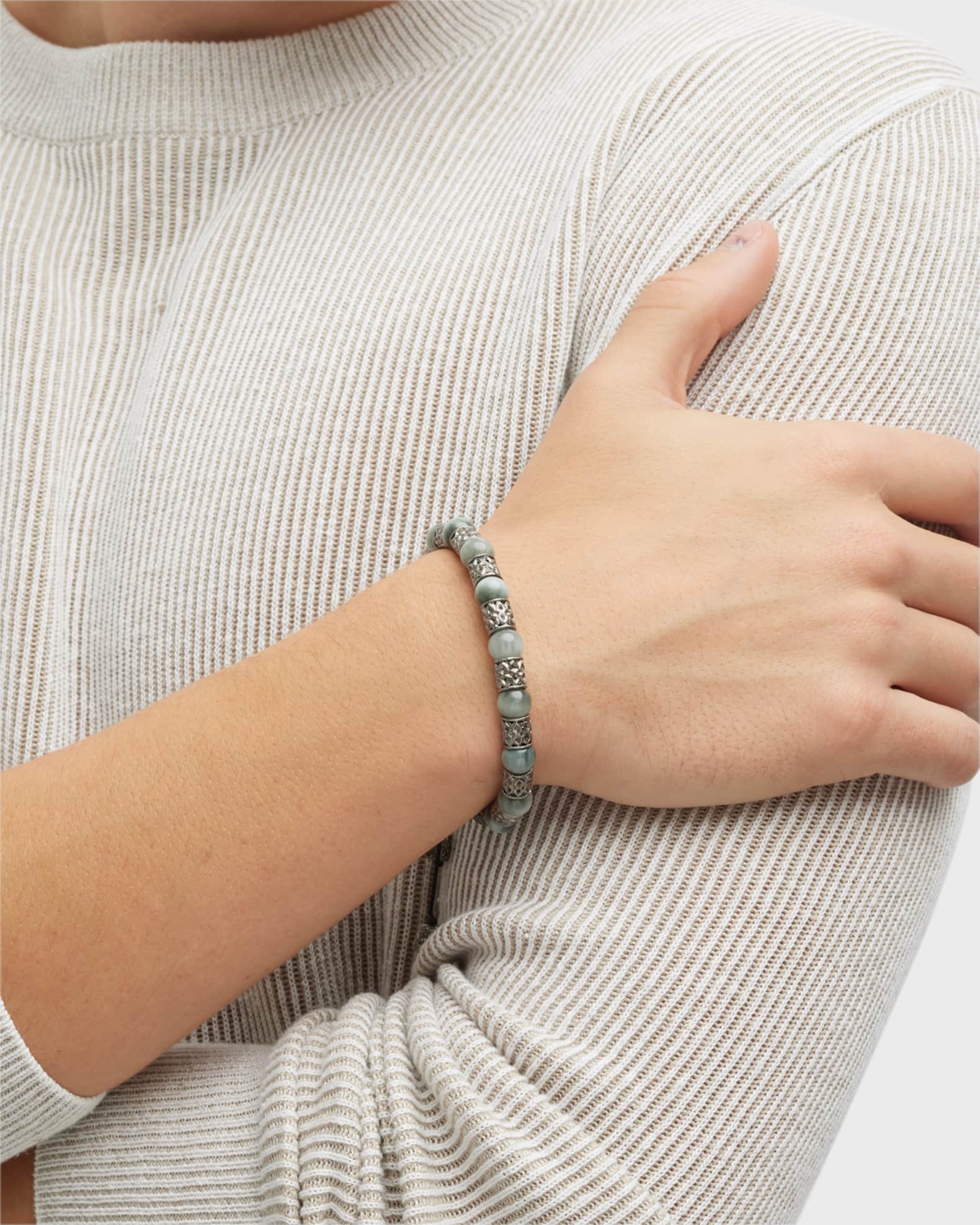 Armenta Men's Eagle Eye Beaded Bracelet | Neiman Marcus