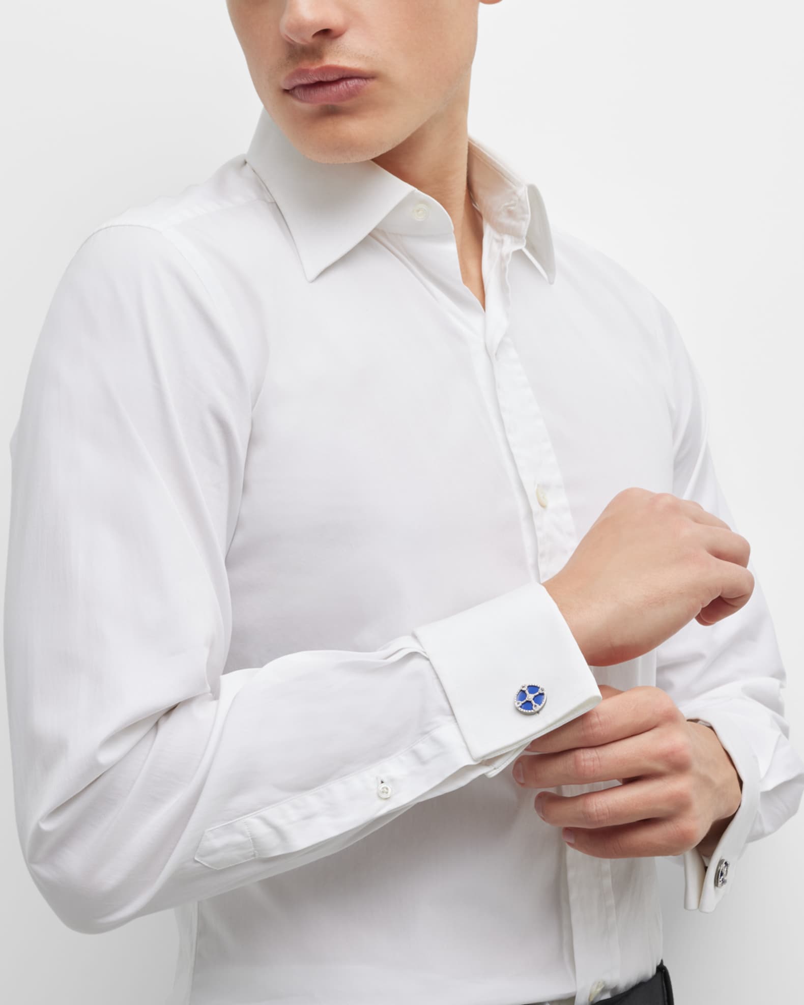 Armenta Men's Blue Enamel Romero Cufflinks with Diamonds and Sapphires ...