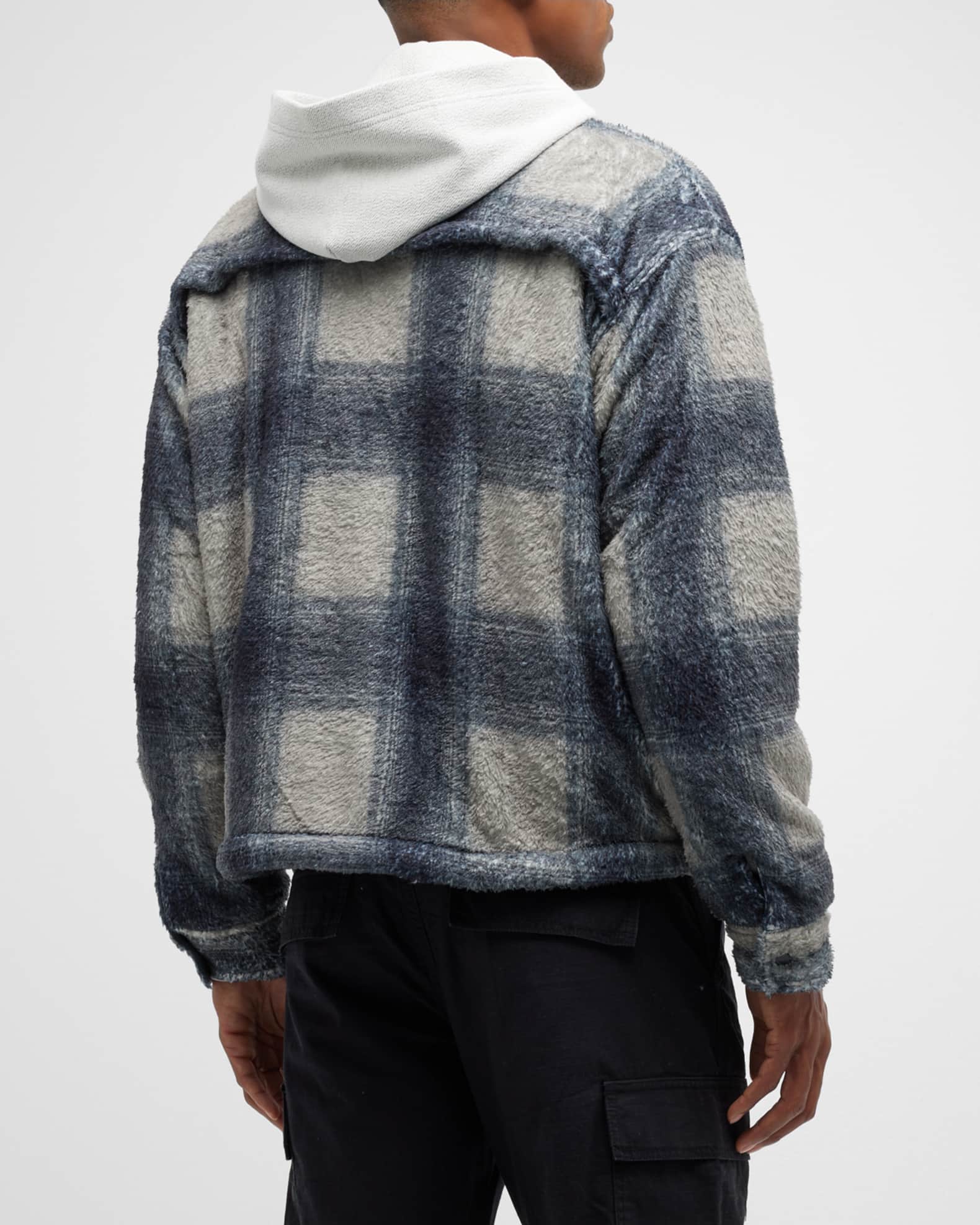 Stampd Men's Plaid Cropped Sherpa Jacket | Neiman Marcus