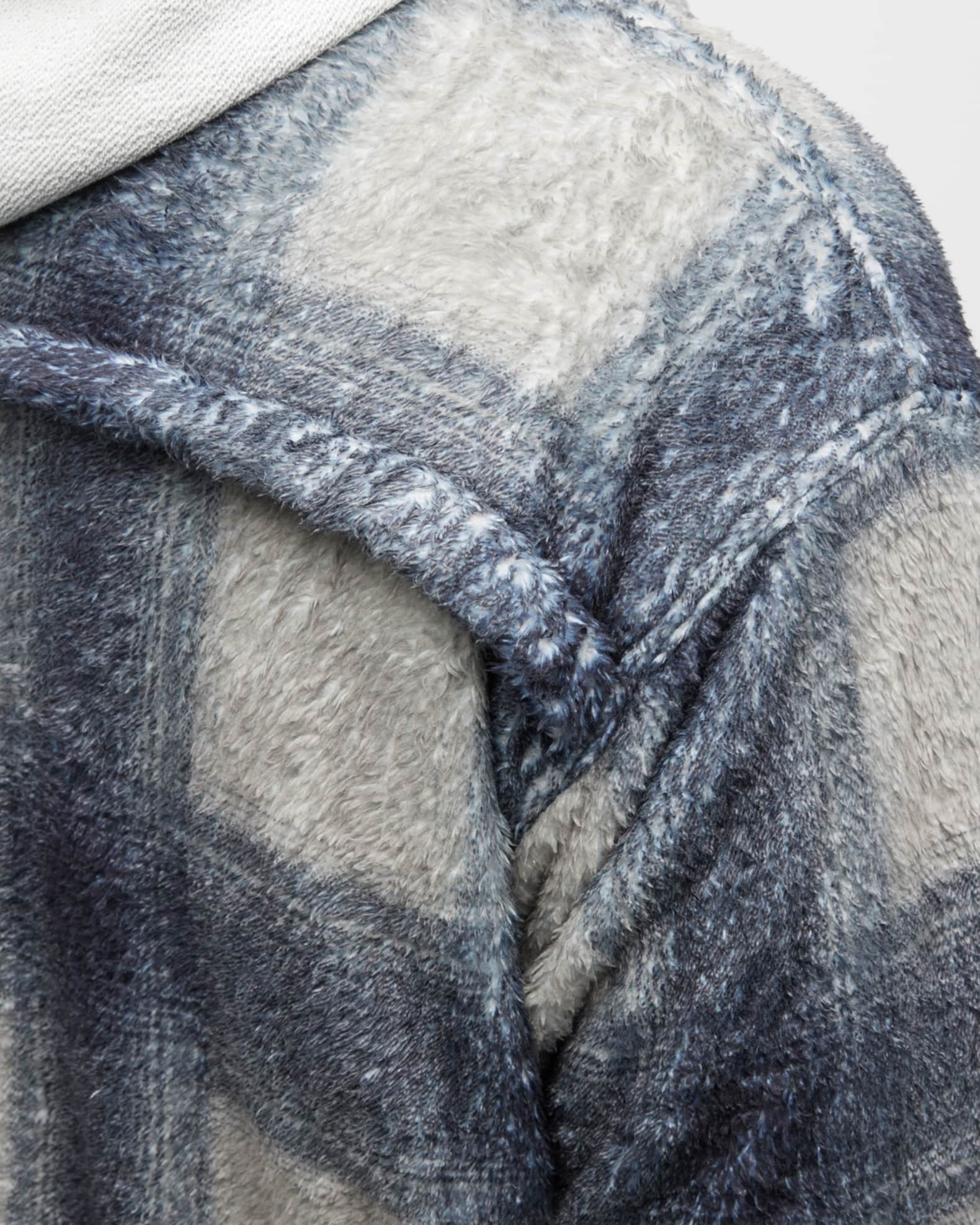 Stampd Men's Plaid Cropped Sherpa Jacket | Neiman Marcus