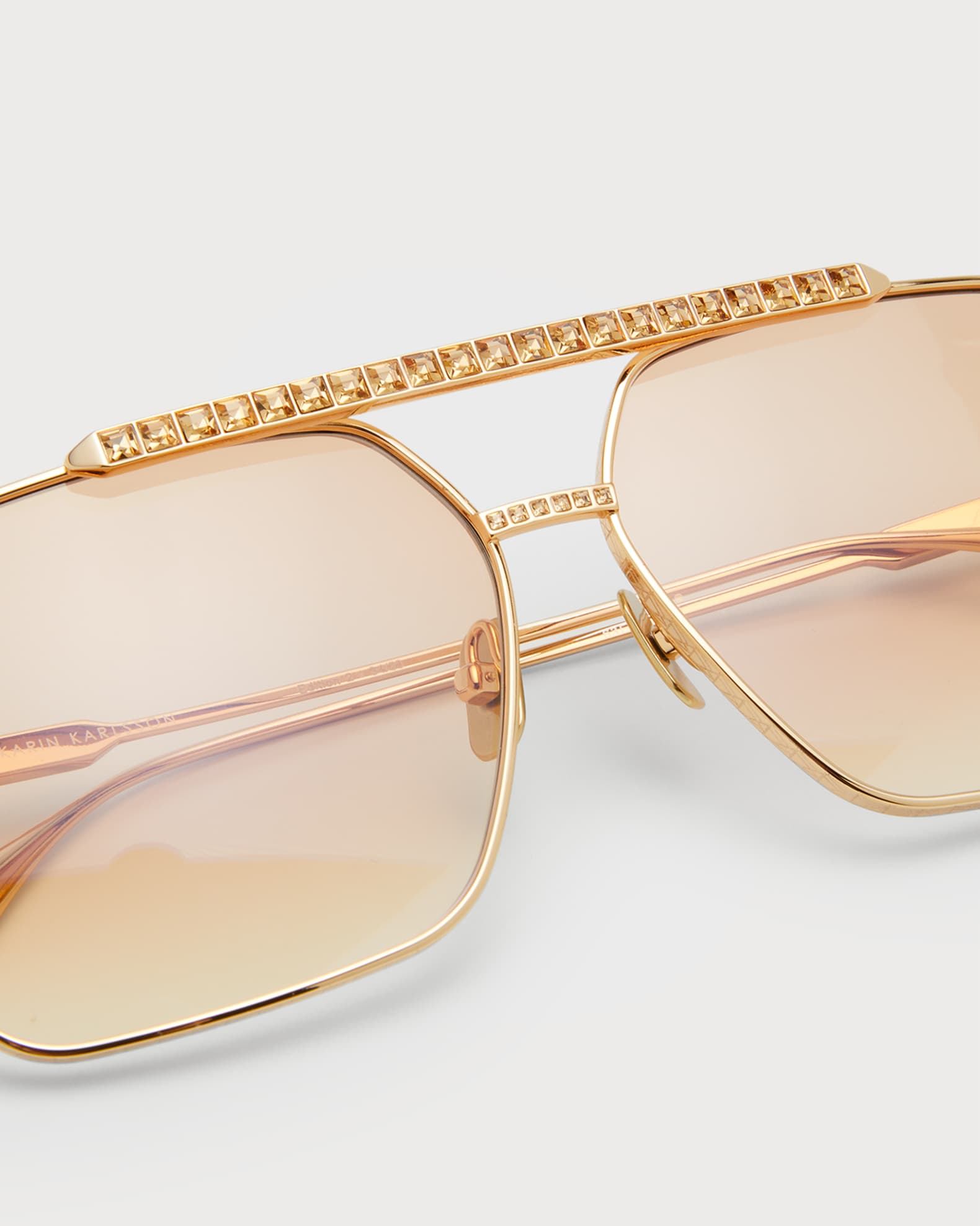 Anna-Karin Karlsson Le Boss 2.0 Crystal & Titanium Aviator Sunglasses ...