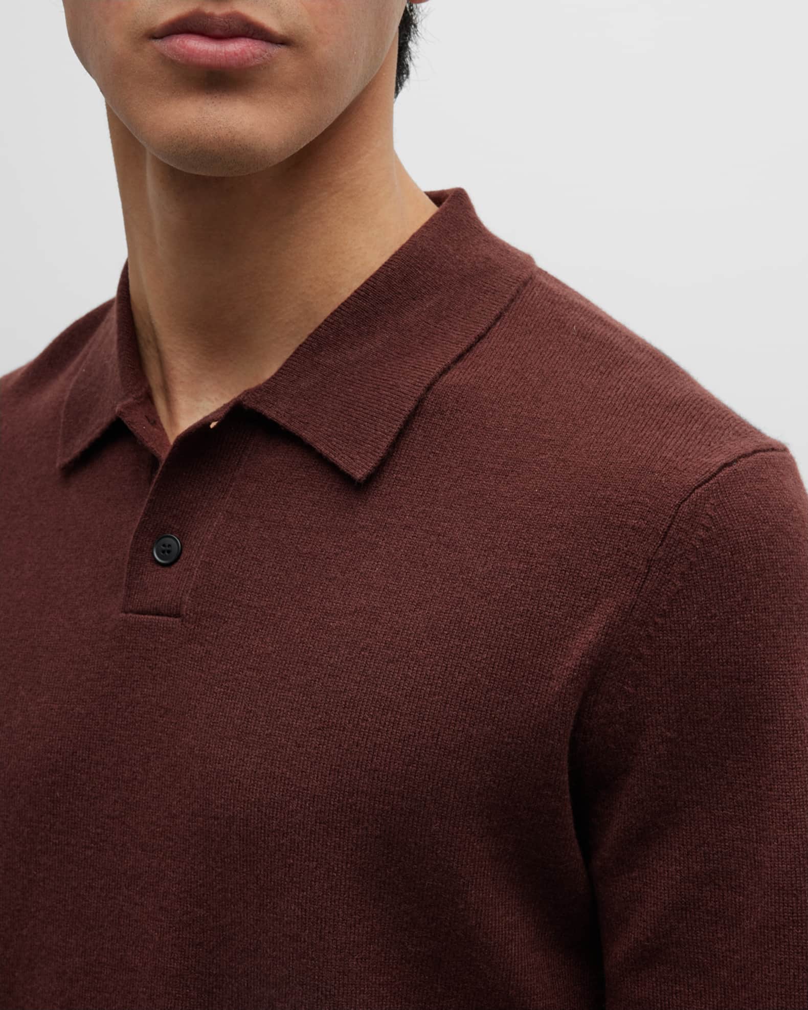 Theory Men's Toby Wool-Cashmere Polo Shirt | Neiman Marcus