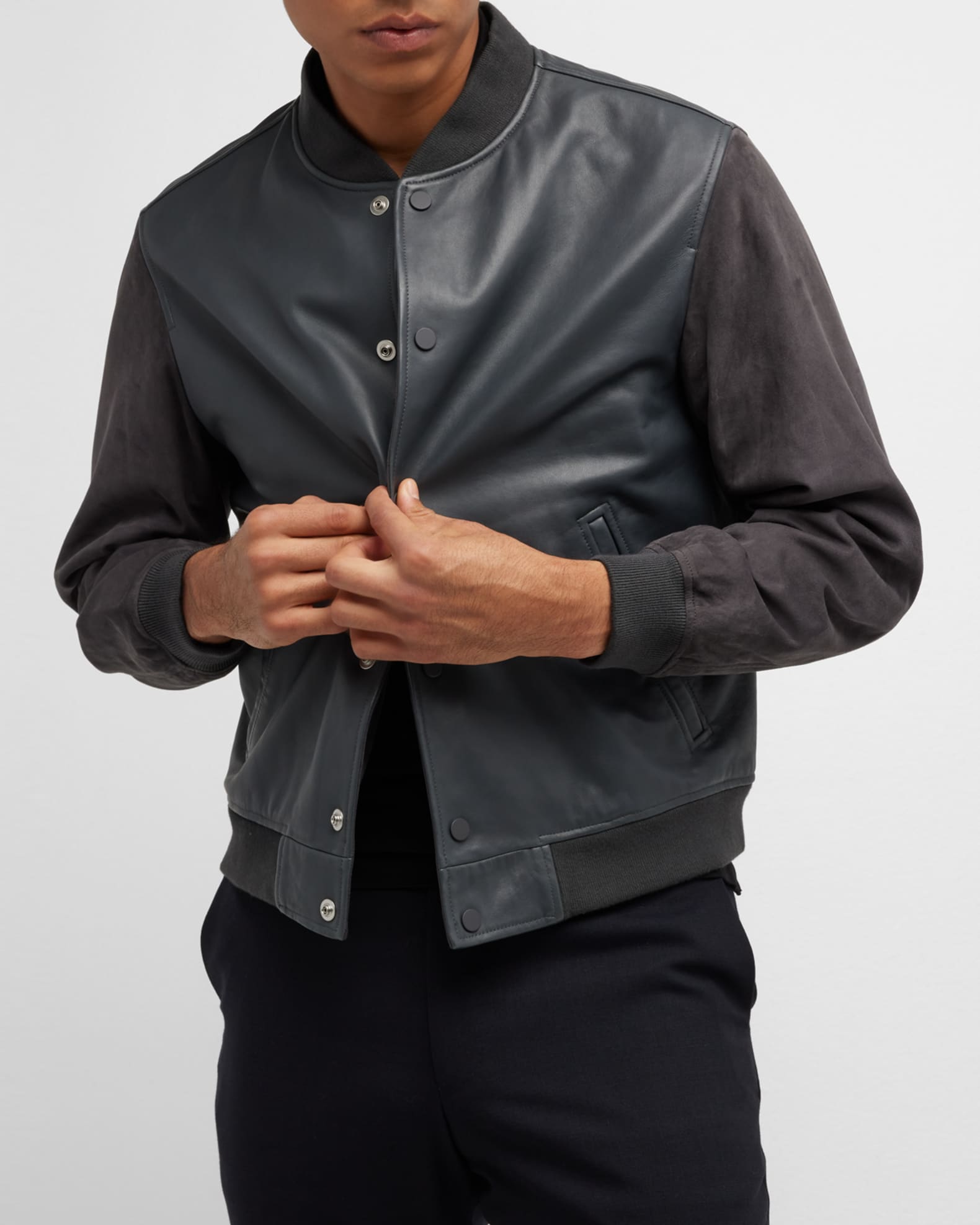 Theory Men's Lamb Supreme Varsity Jacket | Neiman Marcus
