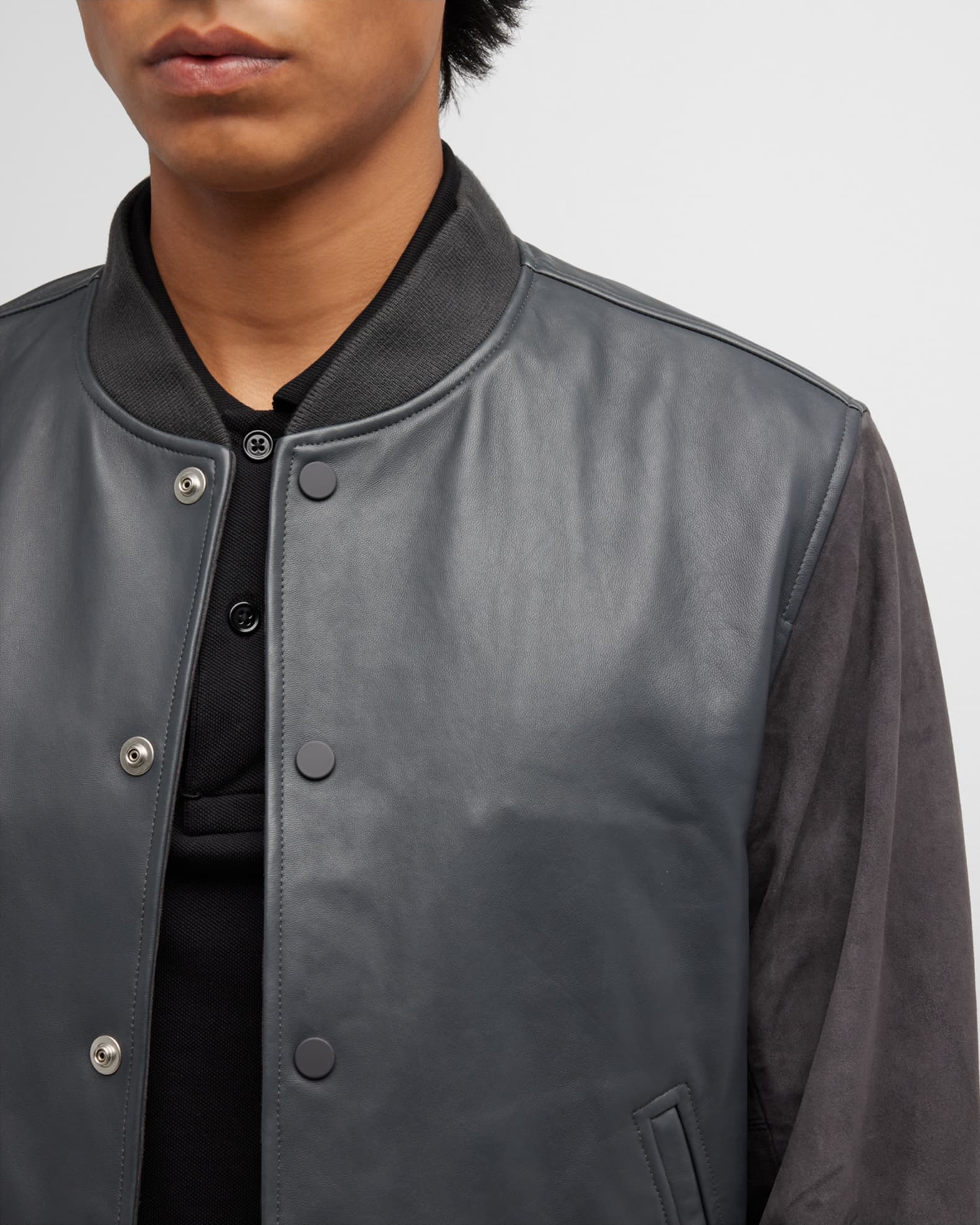 Theory Men's Lamb Supreme Varsity Jacket | Neiman Marcus