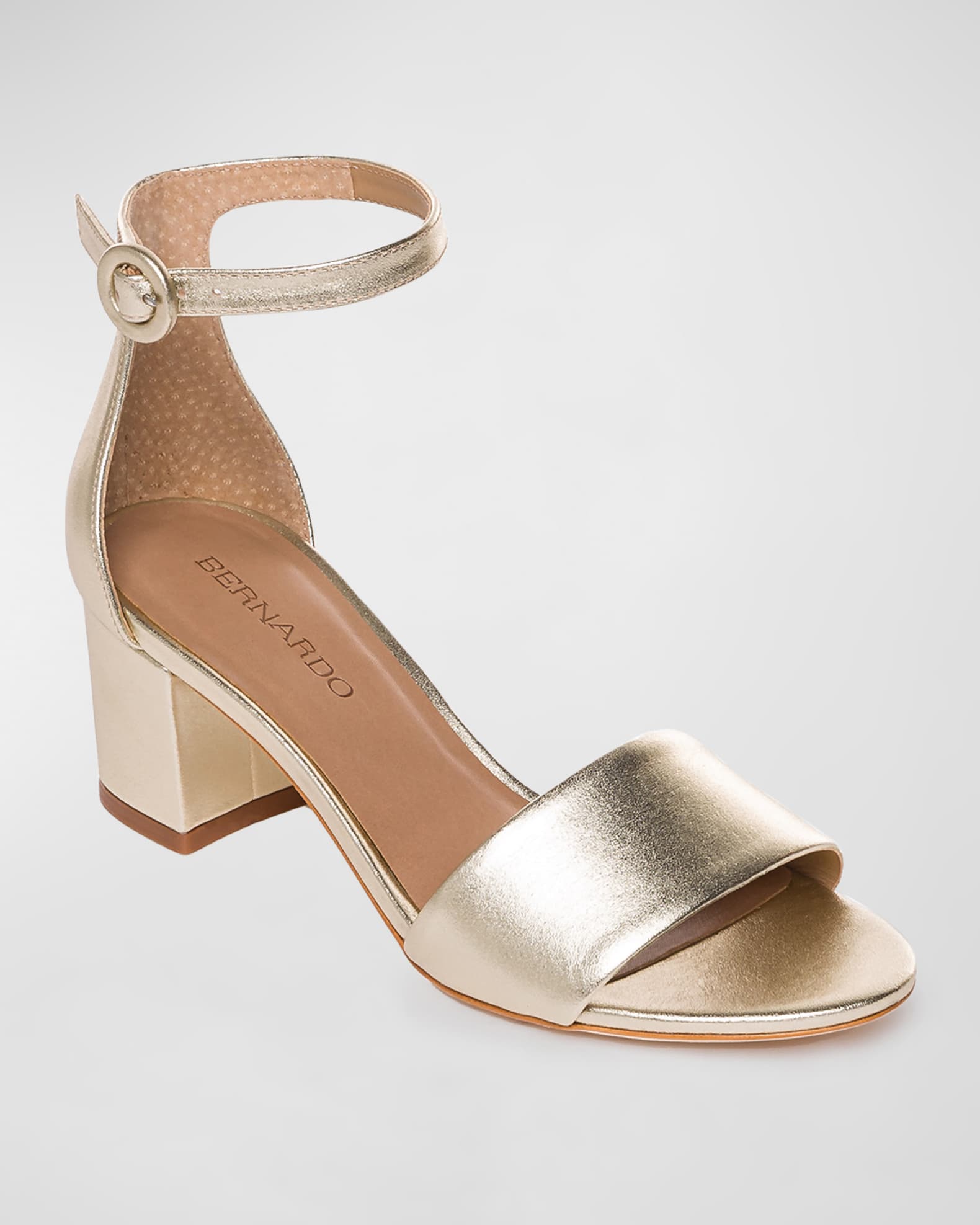 Bernardo Belinda Metallic Ankle-Strap Sandals | Neiman Marcus