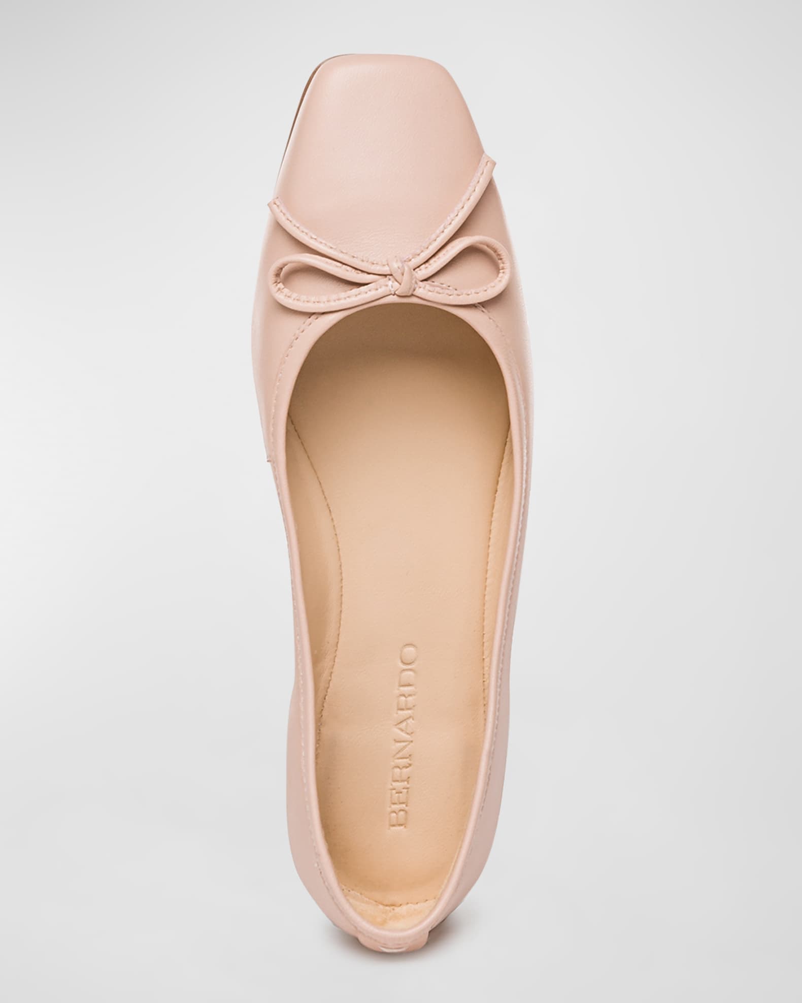 Bernardo Gwynn Leather Bow Ballerina Flats | Neiman Marcus