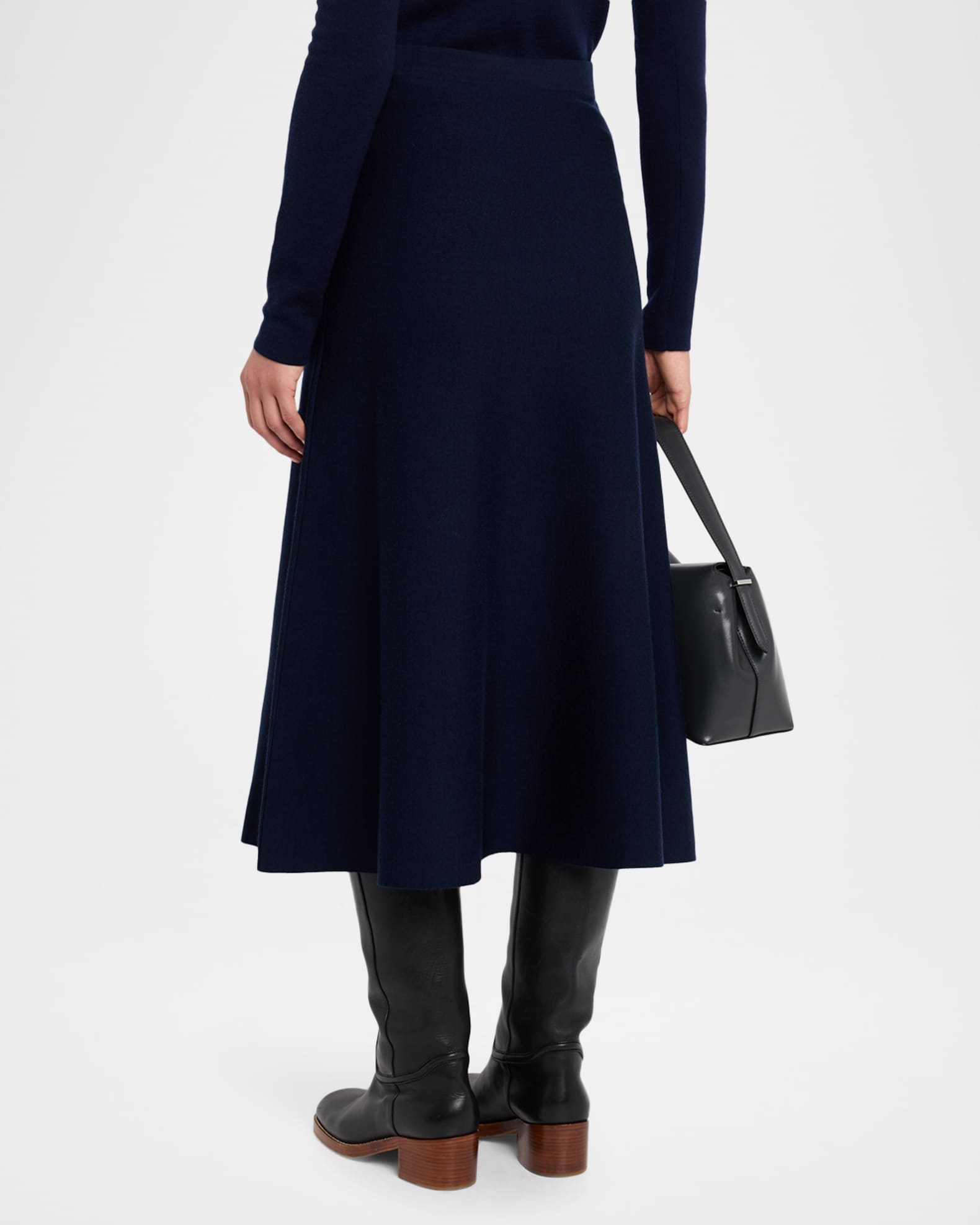 Freddie Midi Wool-Cashmere Skirt | Neiman Marcus