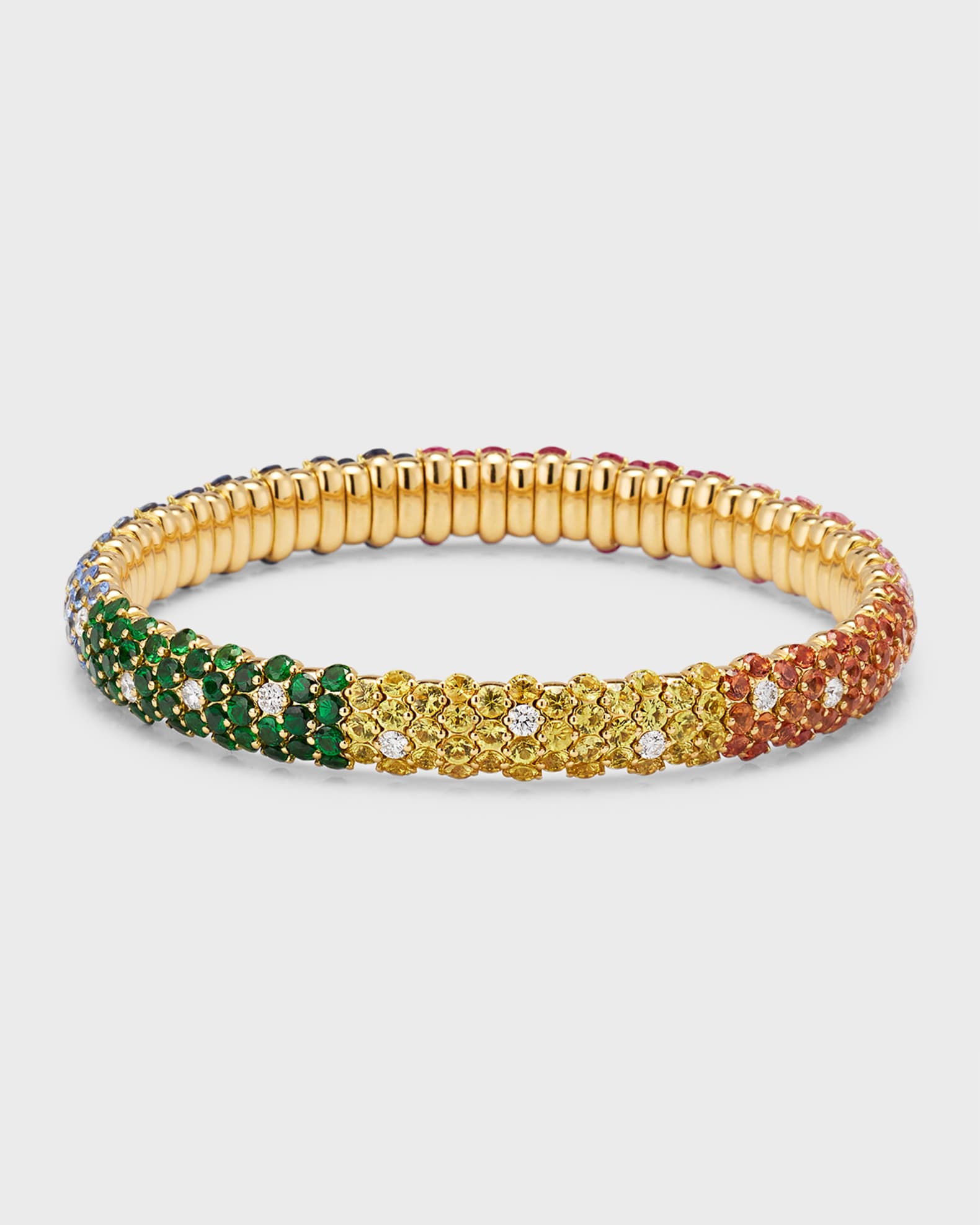 ZYDO 18k Yellow Gold Sapphire, Tsavorite, and Diamond Bracelet | Neiman ...