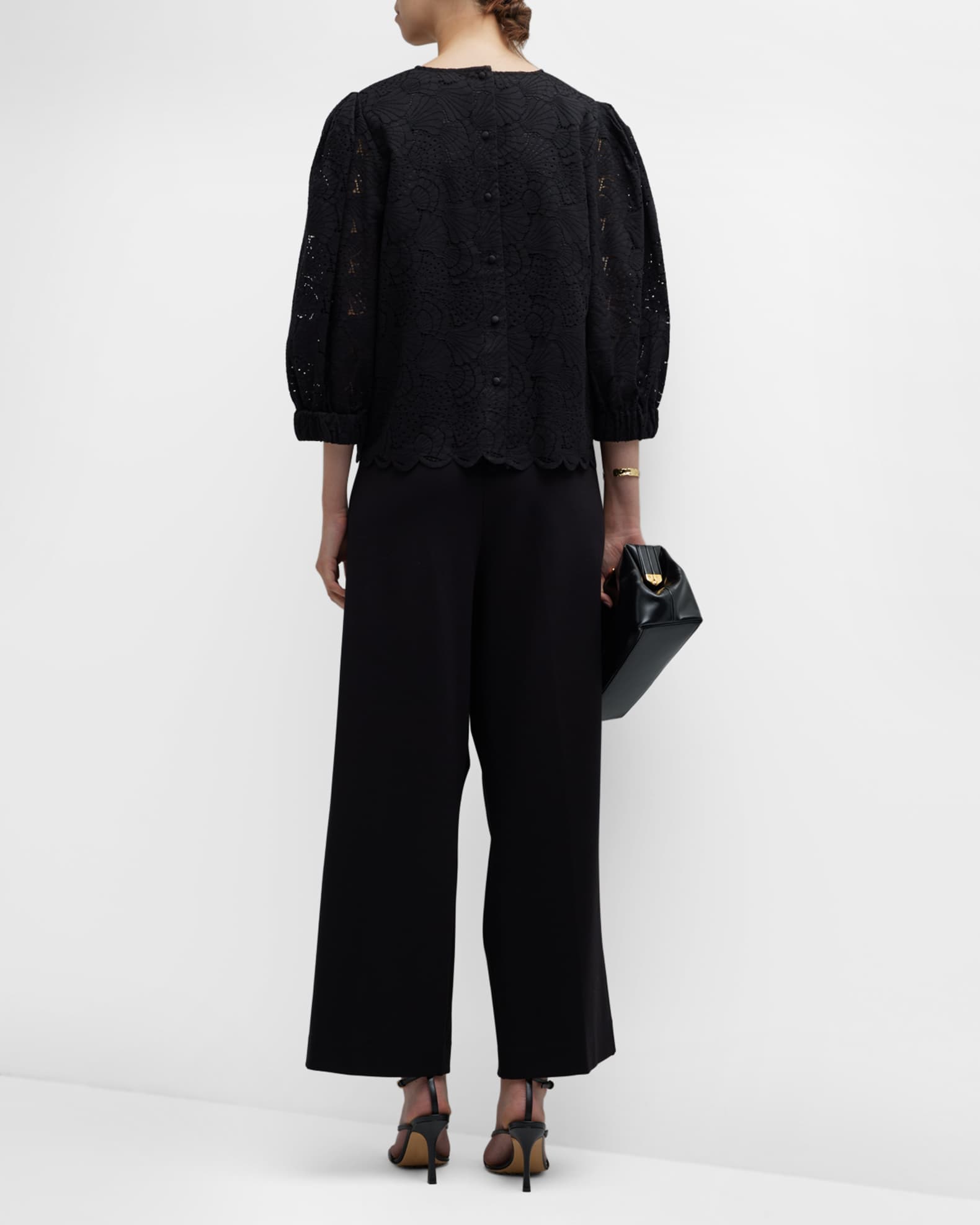 Masai Babali Embroidered Puff-Sleeve Top | Neiman Marcus