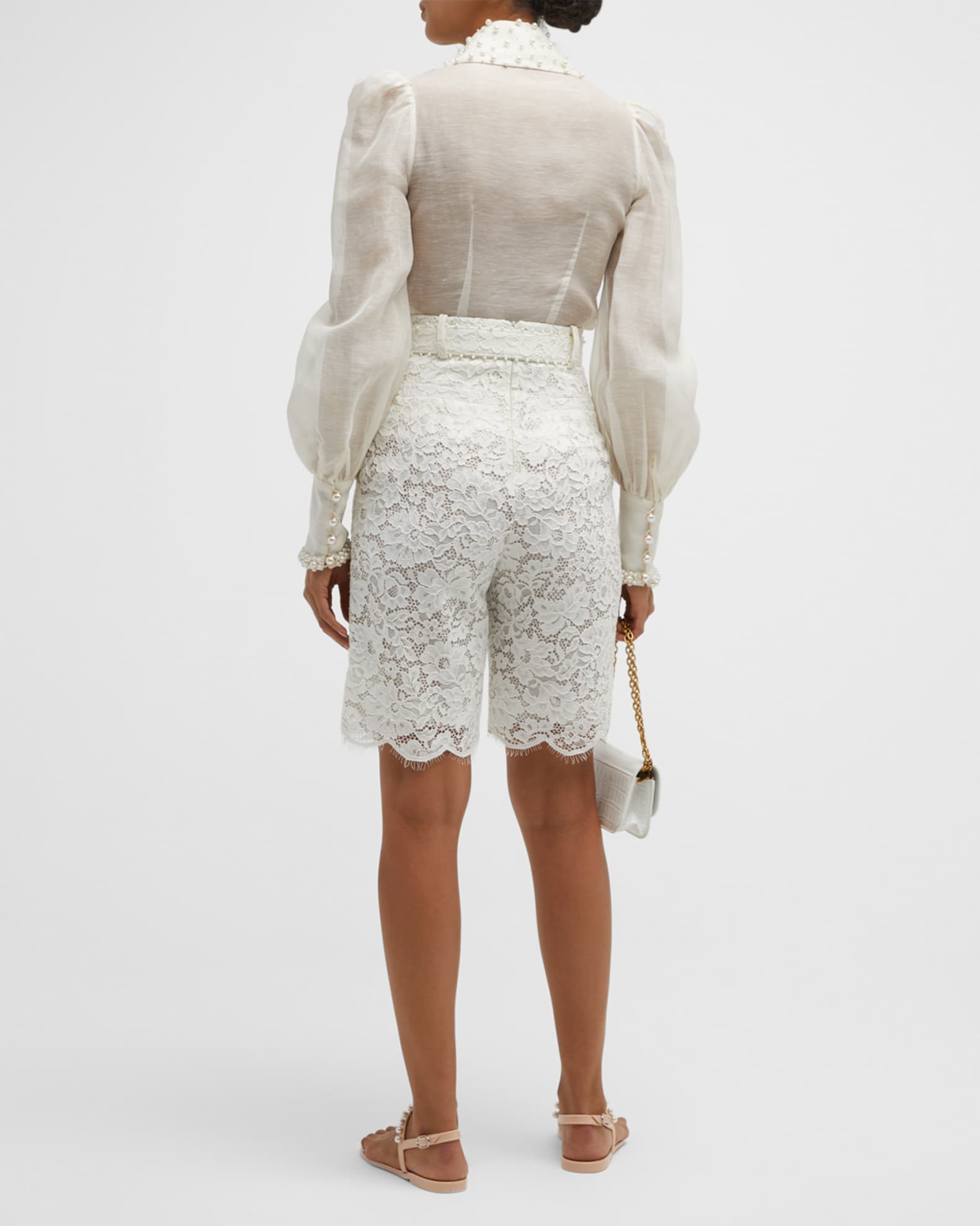 Zimmermann High Tide Lace Long Line Shorts Neiman Marcus