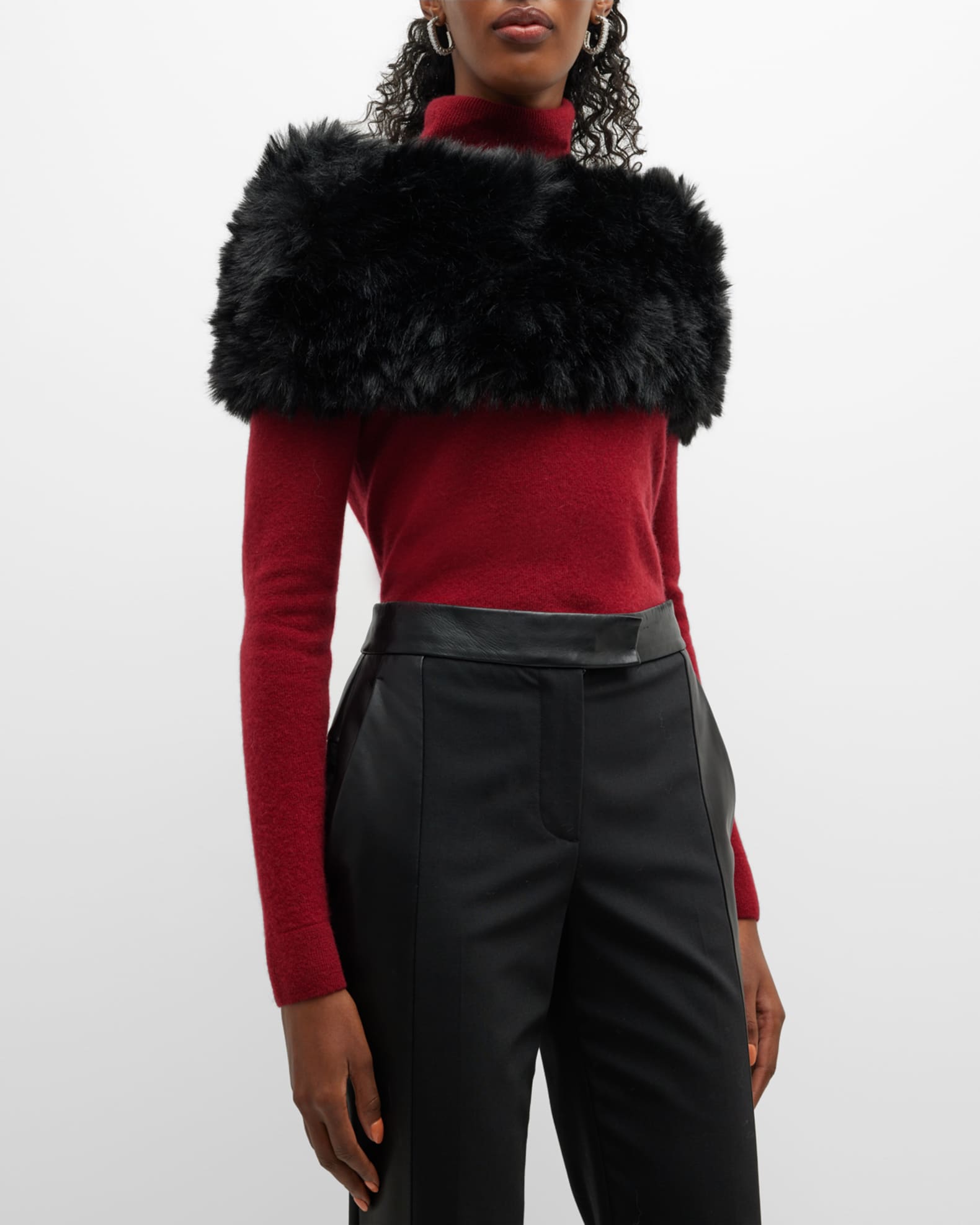 Adrienne Landau Knit Faux Fur Scarf | Neiman Marcus