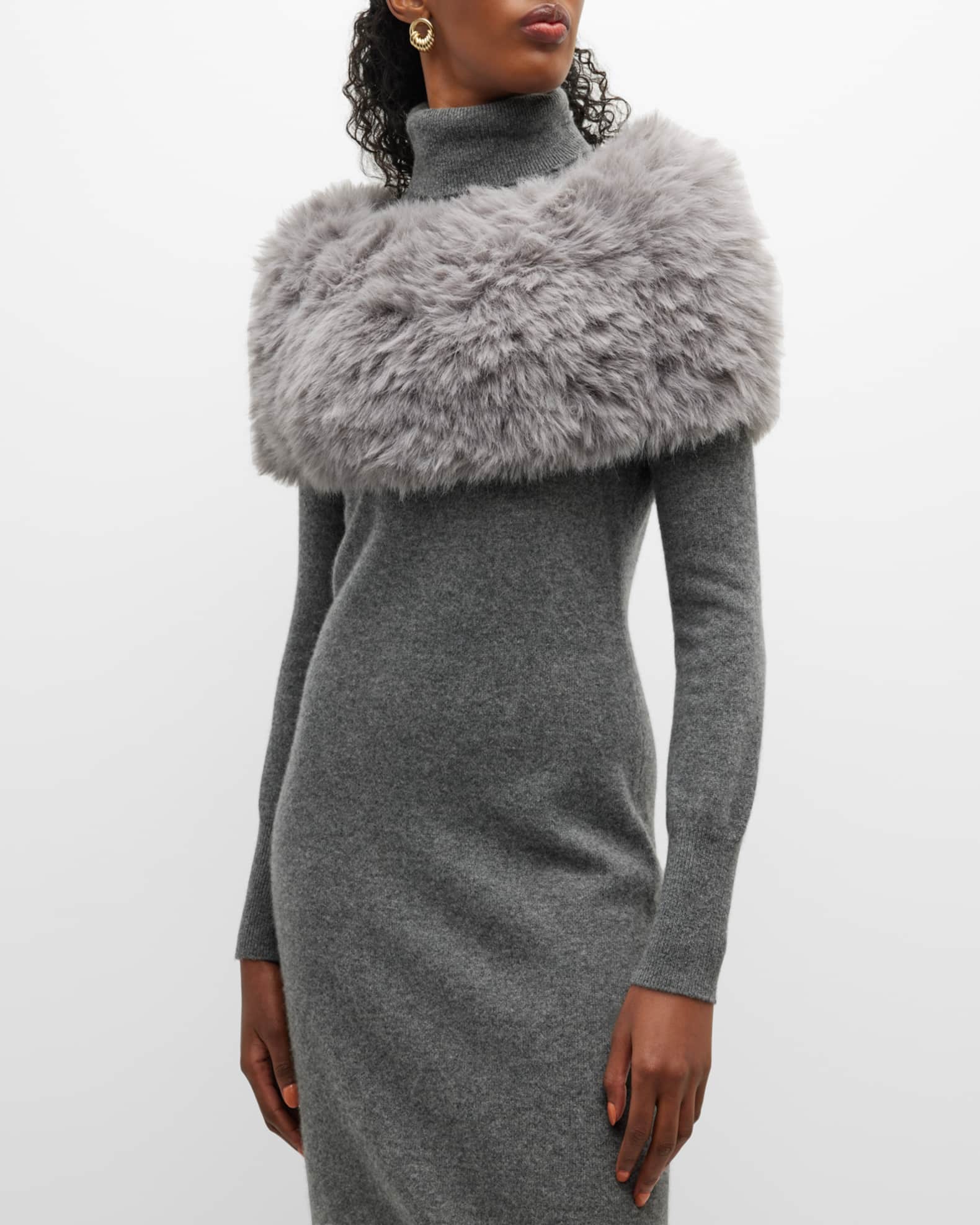 Adrienne Landau Knit Faux Fur Scarf | Neiman Marcus