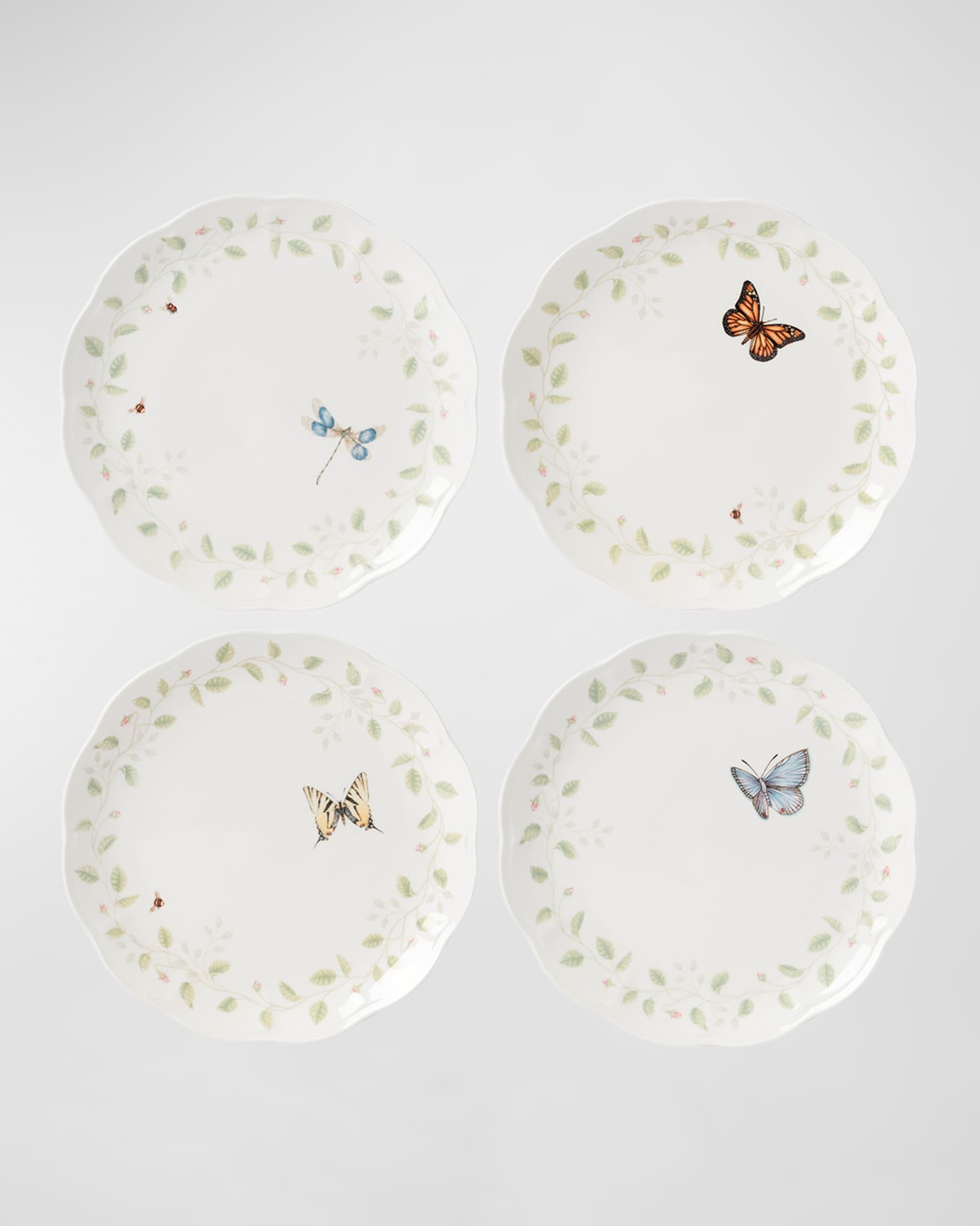 Lenox Butterfly Meadow Vines 4-Piece Dinner Plate Set | Neiman Marcus