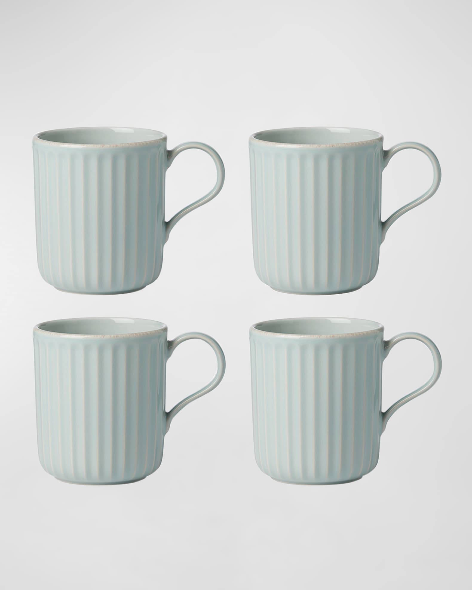 Lenox French Perle Scallop Ice Blue Mugs, Set of 4 | Neiman Marcus