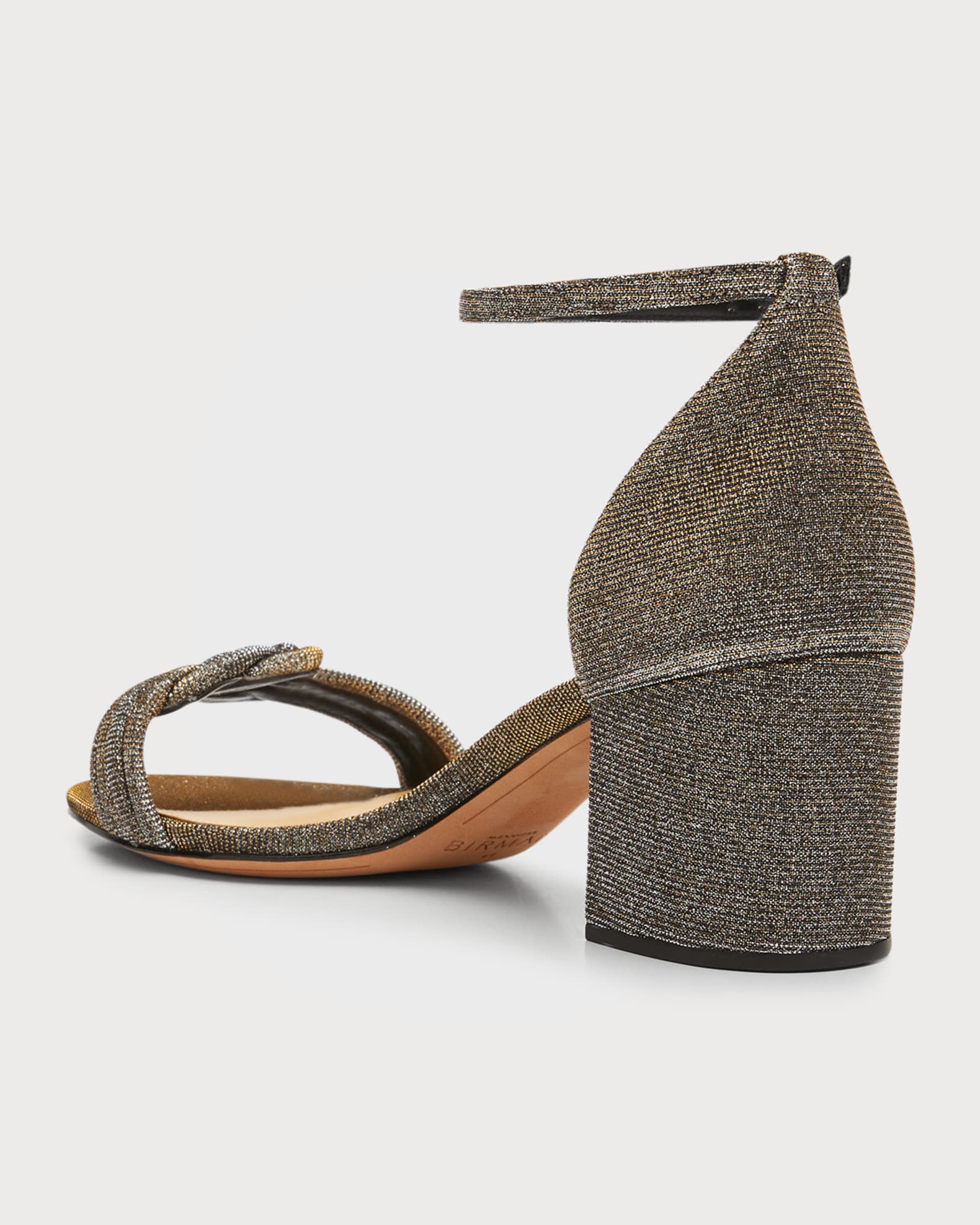 Alexandre Birman Vicky Metallic Knot Ankle-Strap Sandals | Neiman Marcus