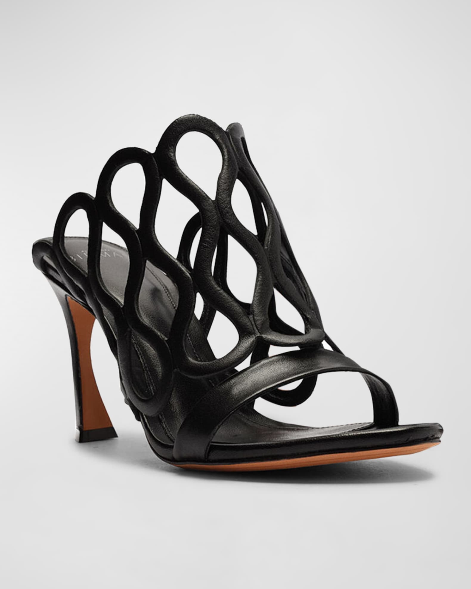 Alexandre Birman Matilda Caged Leather Slide Sandals | Neiman Marcus