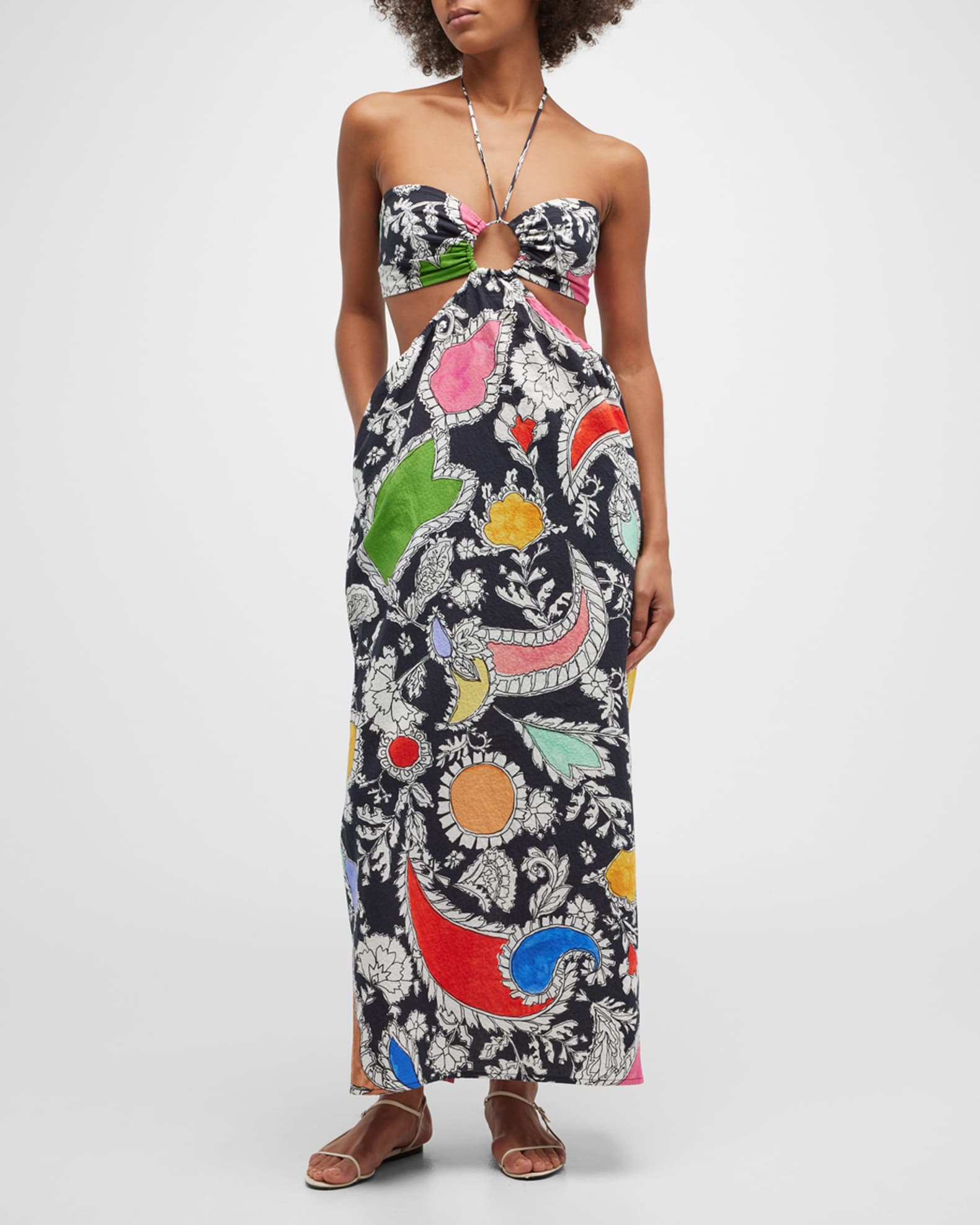 Mara Hoffman Laila Cutout Halter Maxi Dress | Neiman Marcus
