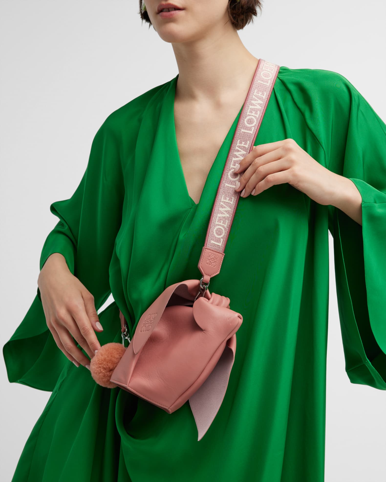 Loewe Bunny Zip Leather Shoulder Bag | Neiman Marcus