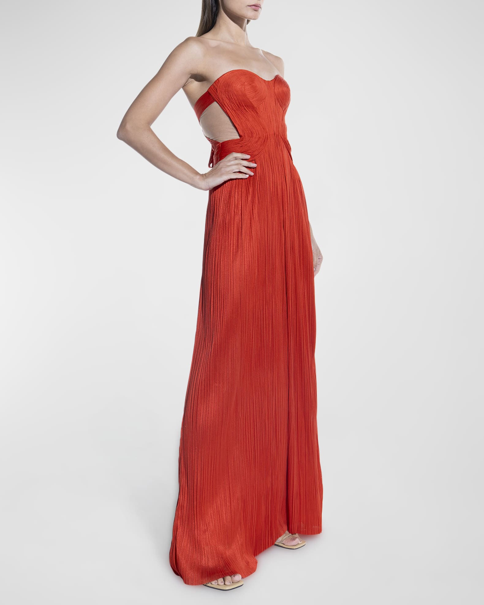 Maria Lucia Hohan Kamina B Strapless Cutout Plisse Gown | Neiman Marcus