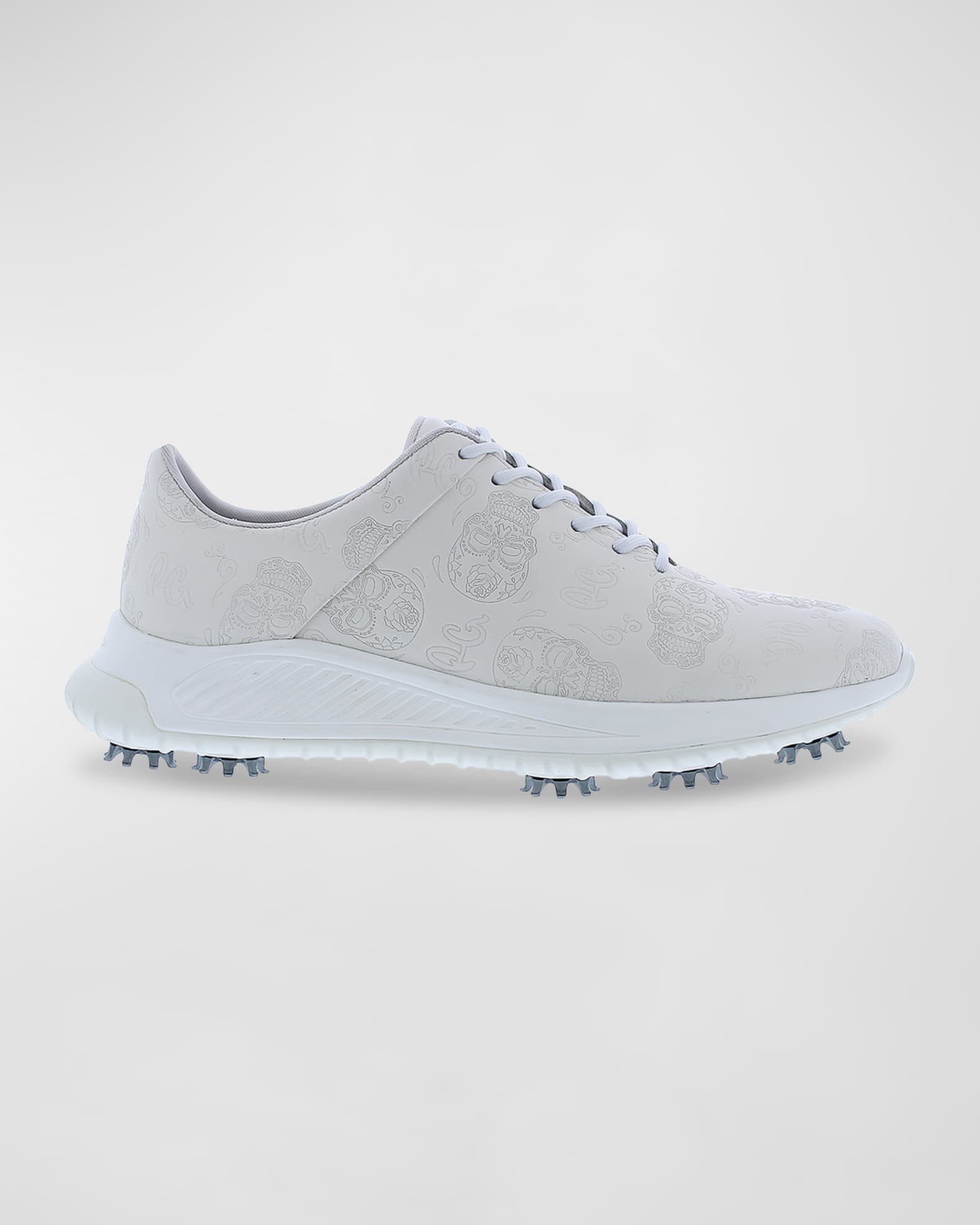 Robert Graham Men's Granjero Skull-Embossed Leather Golf Sneakers ...