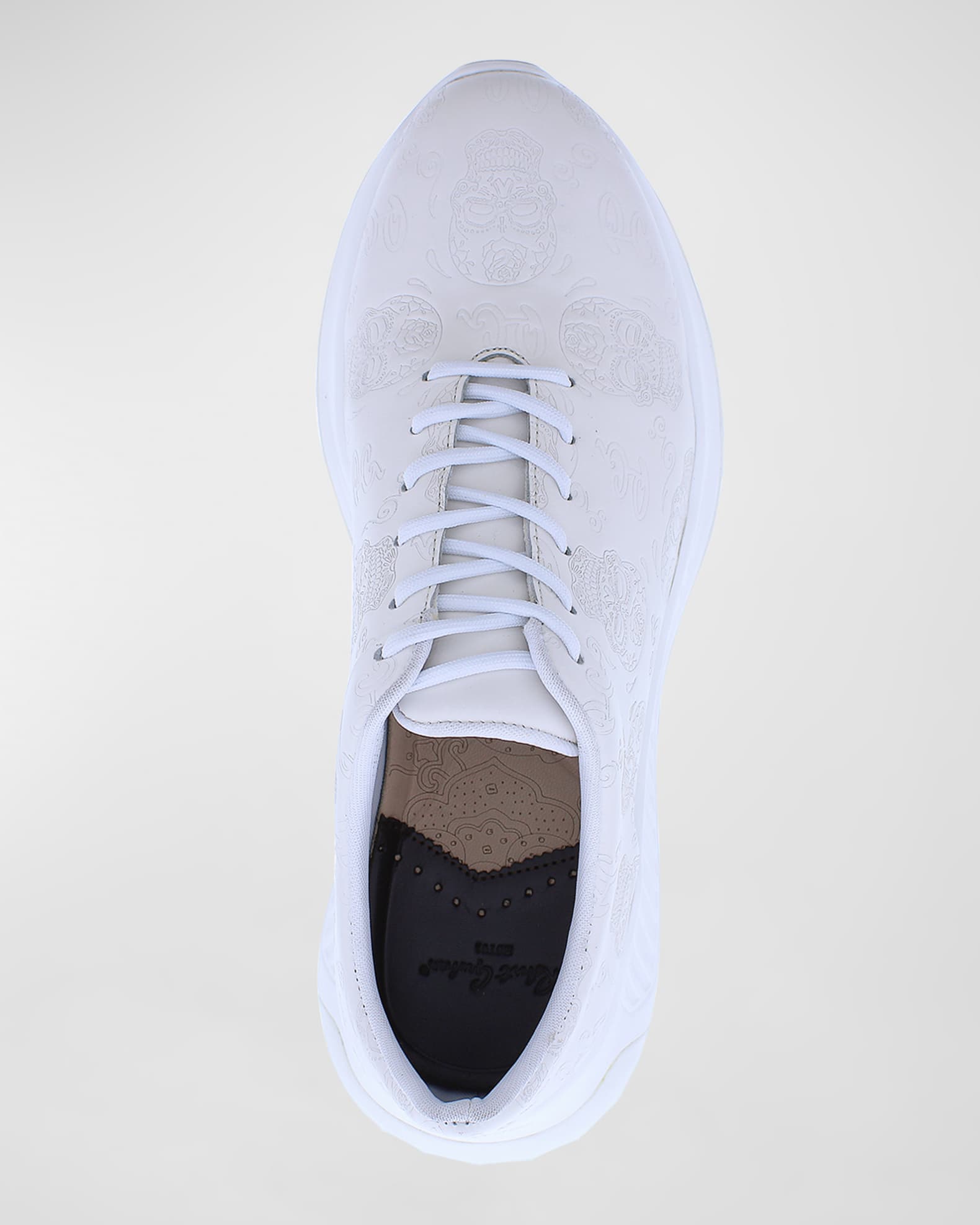 Robert Graham Men's Granjero Skull-Embossed Leather Golf Sneakers ...