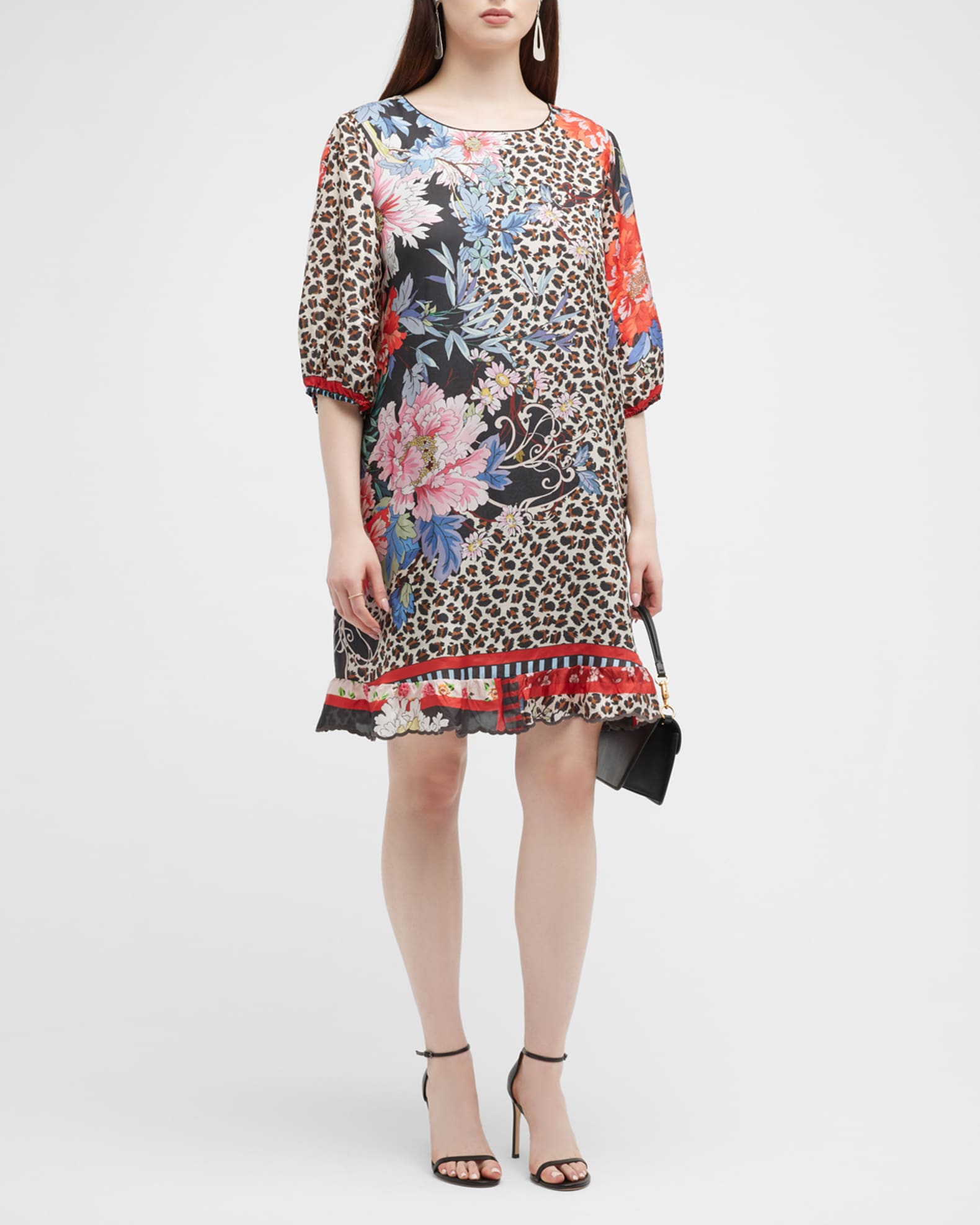 Johnny Was Plus Size Ontari Wren Printed Shift Dress | Neiman Marcus