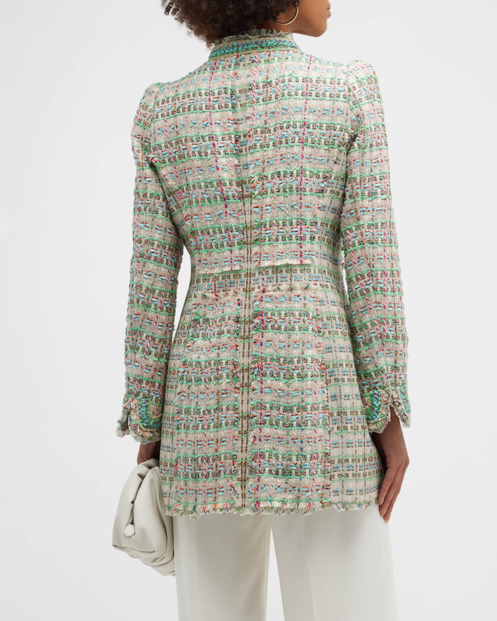 Maison Common Braided-Trim Tweed Jacket | Neiman Marcus