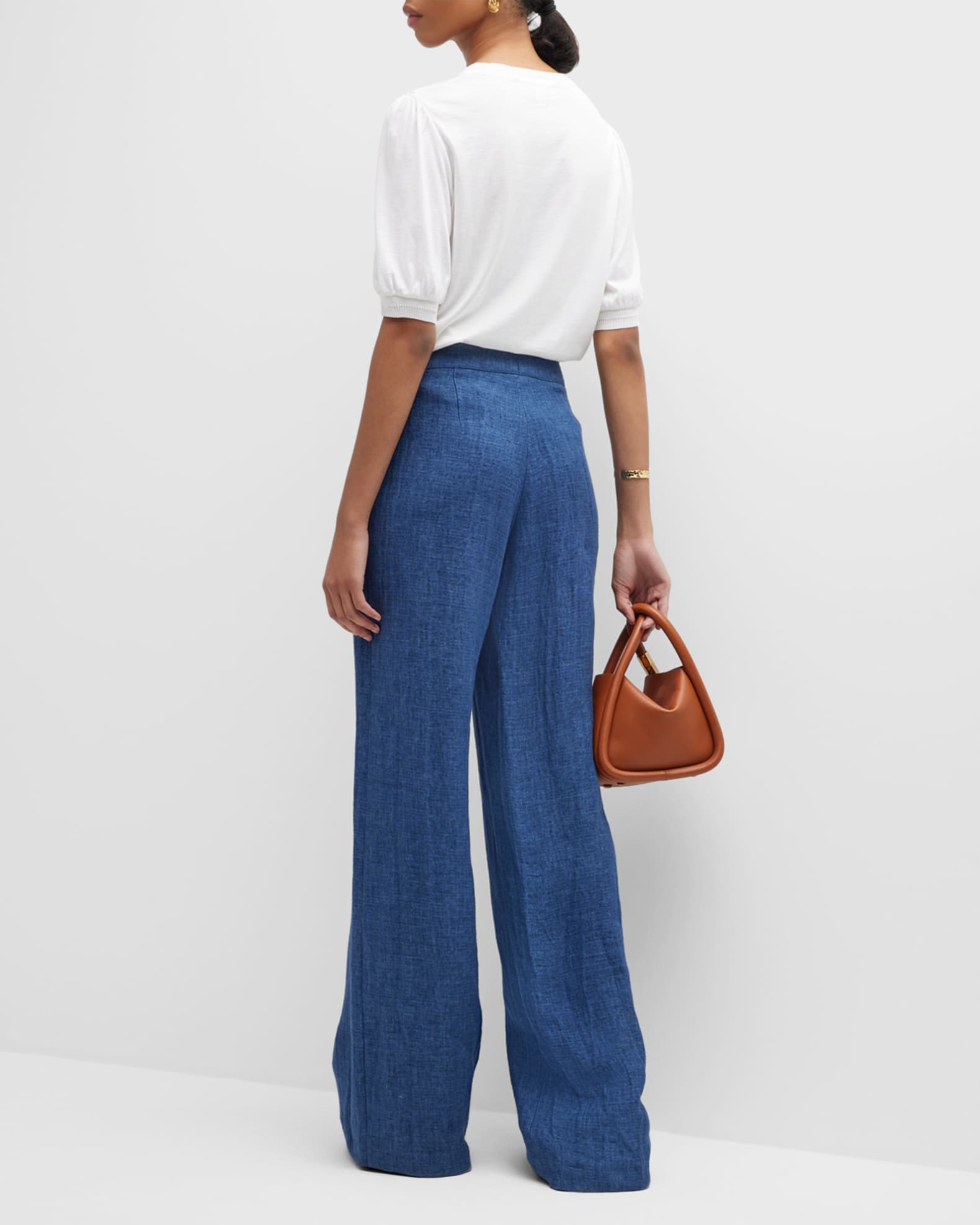 Maison Common Wide-Leg Linen Sailor Pants | Neiman Marcus