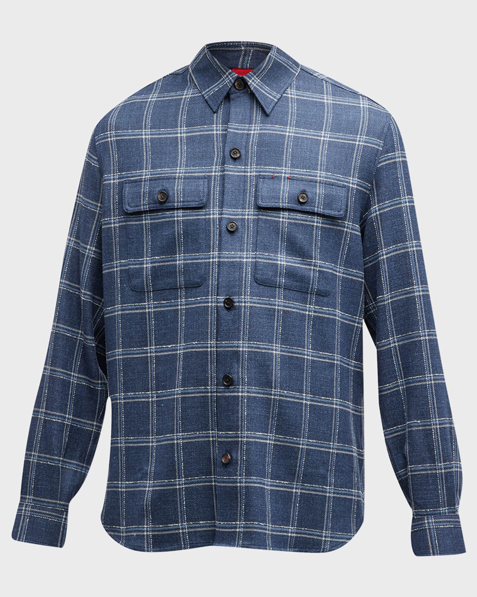 Isaia Men's Plaid Overshirt | Neiman Marcus