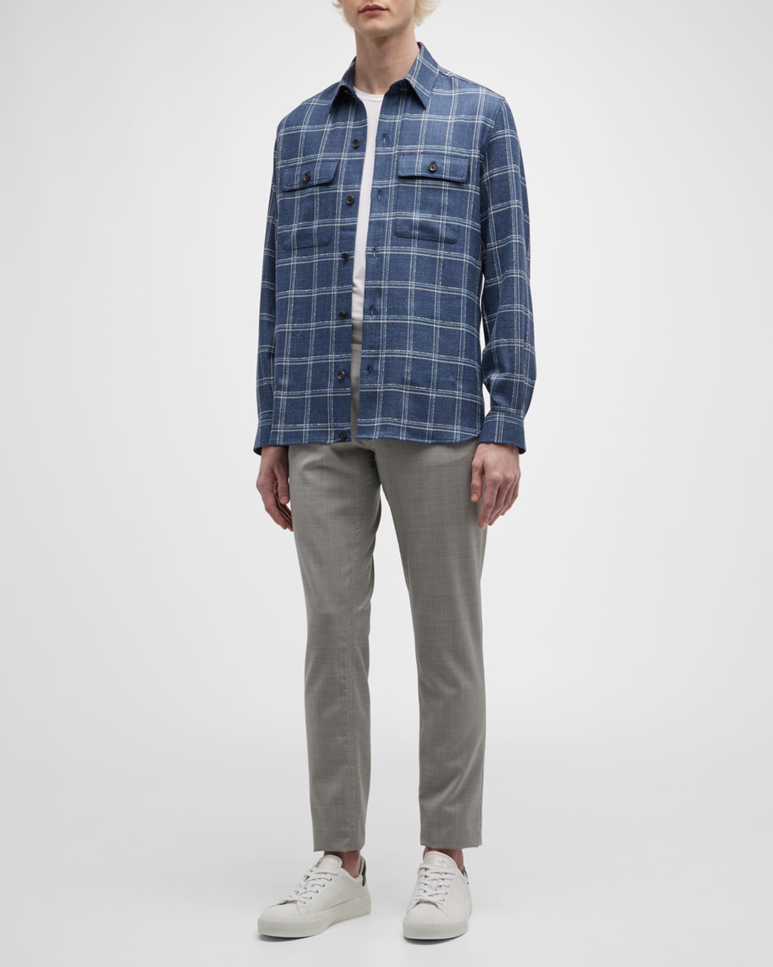 Isaia Men's Plaid Overshirt | Neiman Marcus