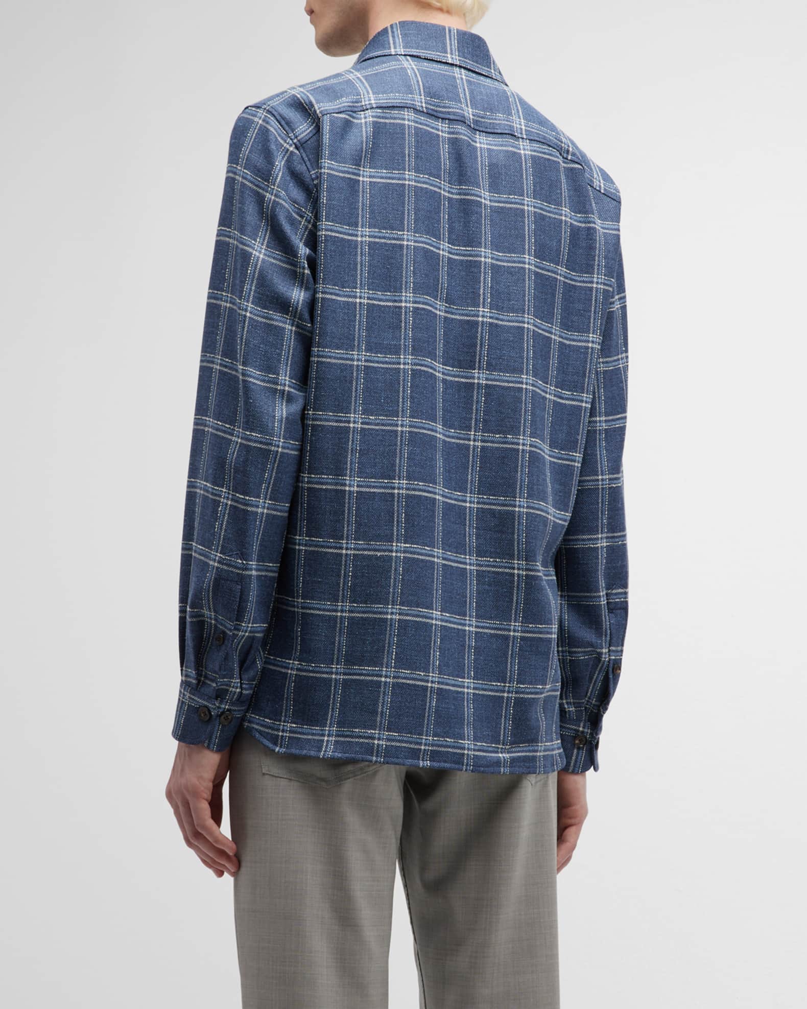 Isaia Men's Plaid Overshirt | Neiman Marcus