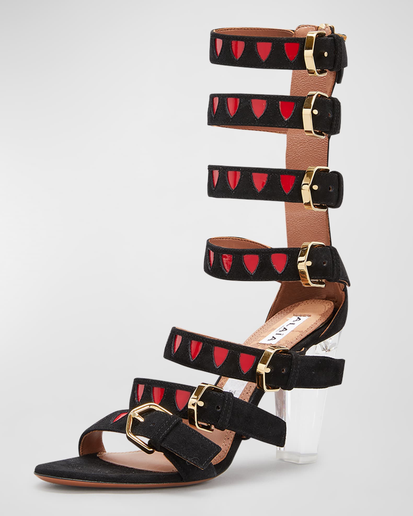 ALAIA Spartiate Plexi Geometric Gladiator Sandals | Neiman Marcus