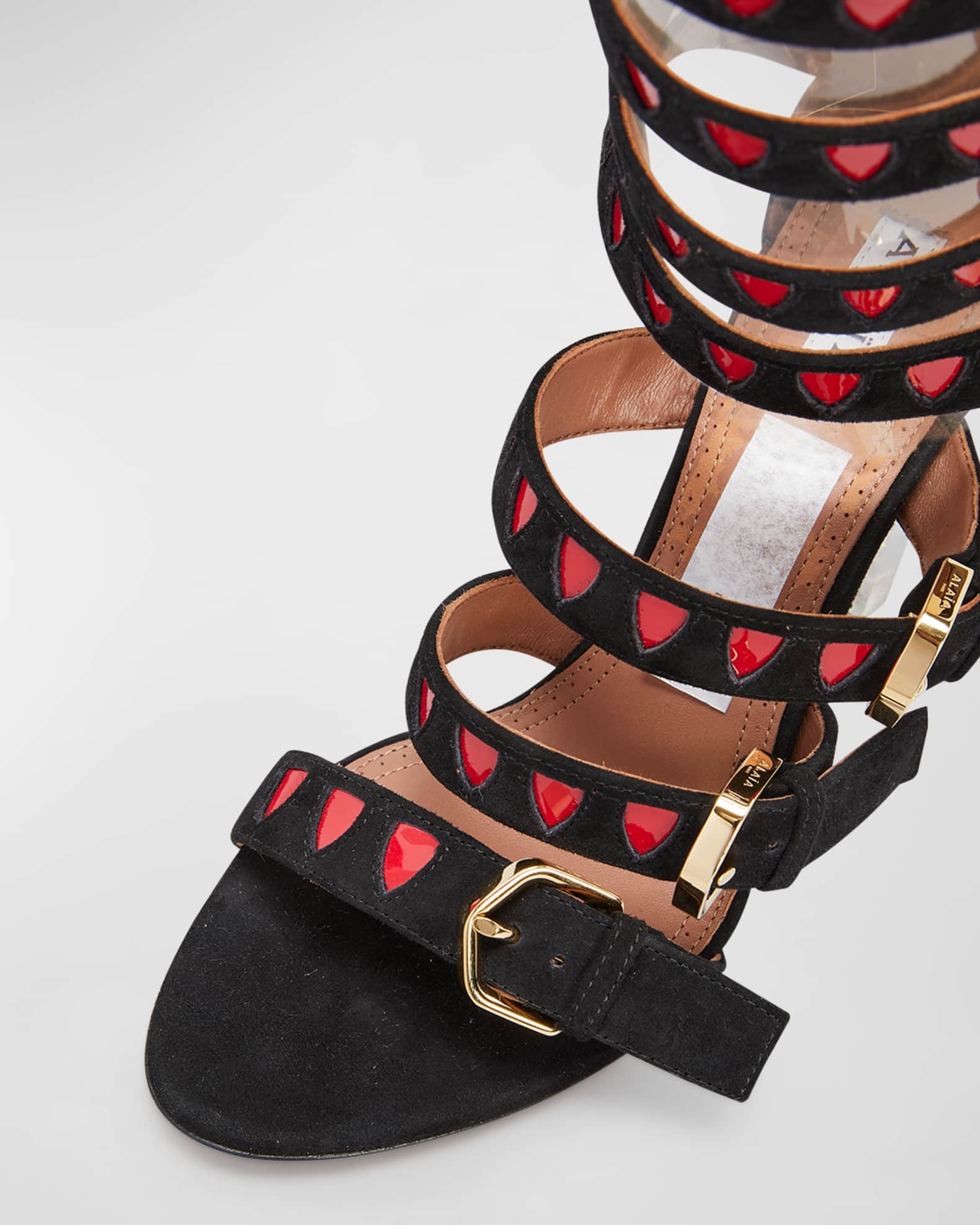 ALAIA Spartiate Plexi Geometric Gladiator Sandals | Neiman Marcus