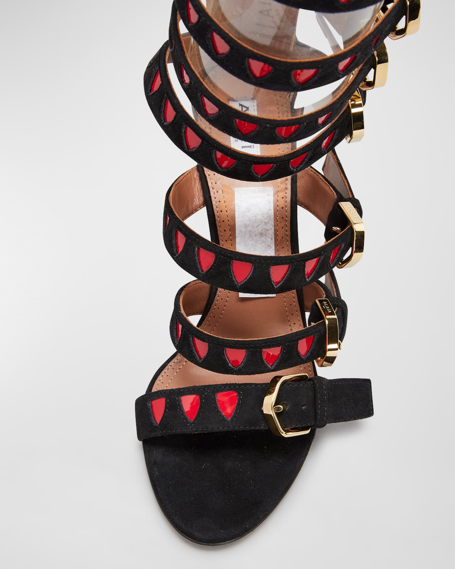 ALAIA Spartiate Plexi Geometric Gladiator Sandals | Neiman Marcus