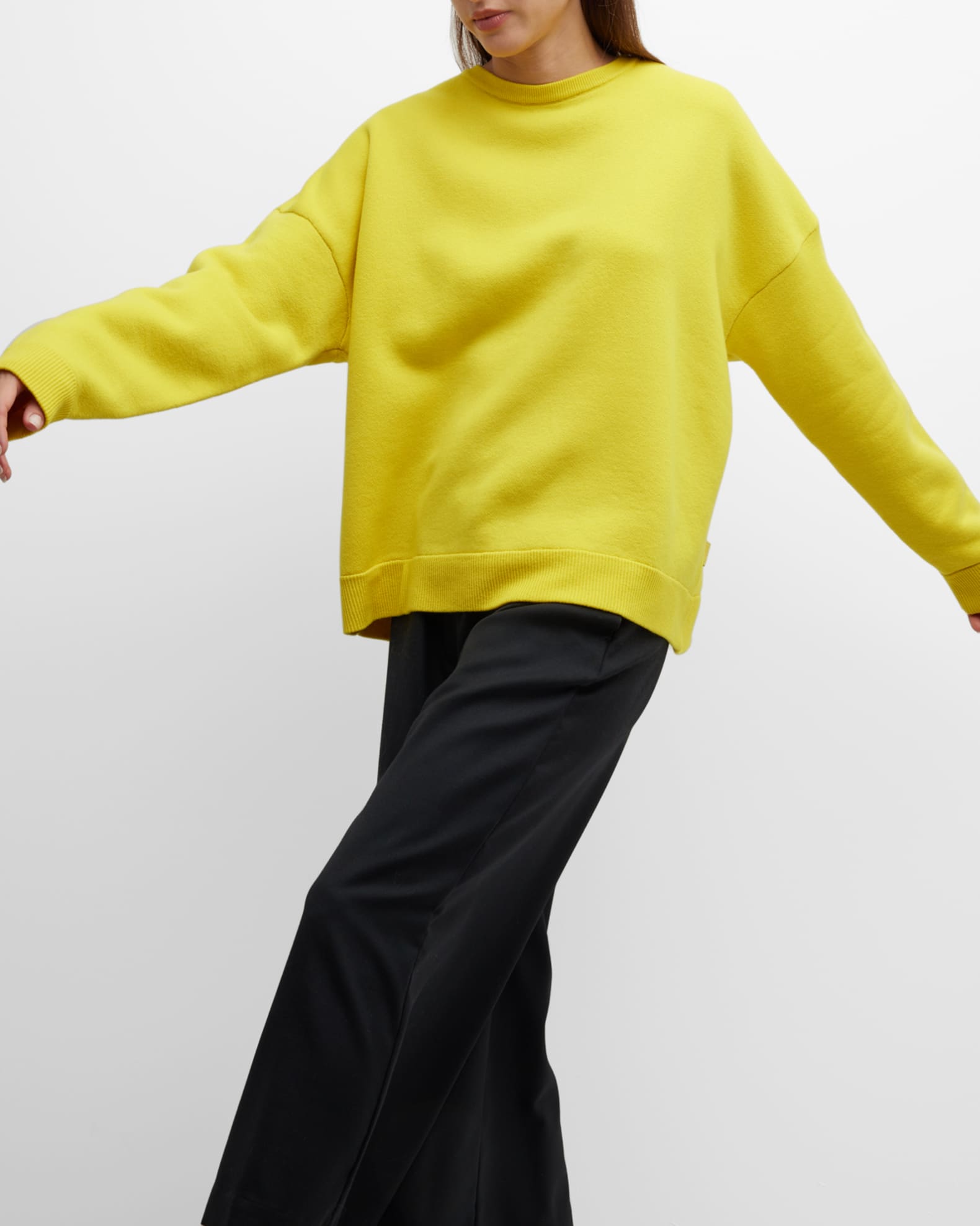 Loewe Cashmere Oversize Crewneck Sweater | Neiman Marcus